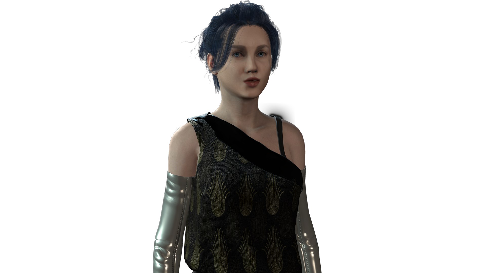 Sci-Fi Princess 3D Model Cyberpunk Royalty With Metallic Arms Model ...