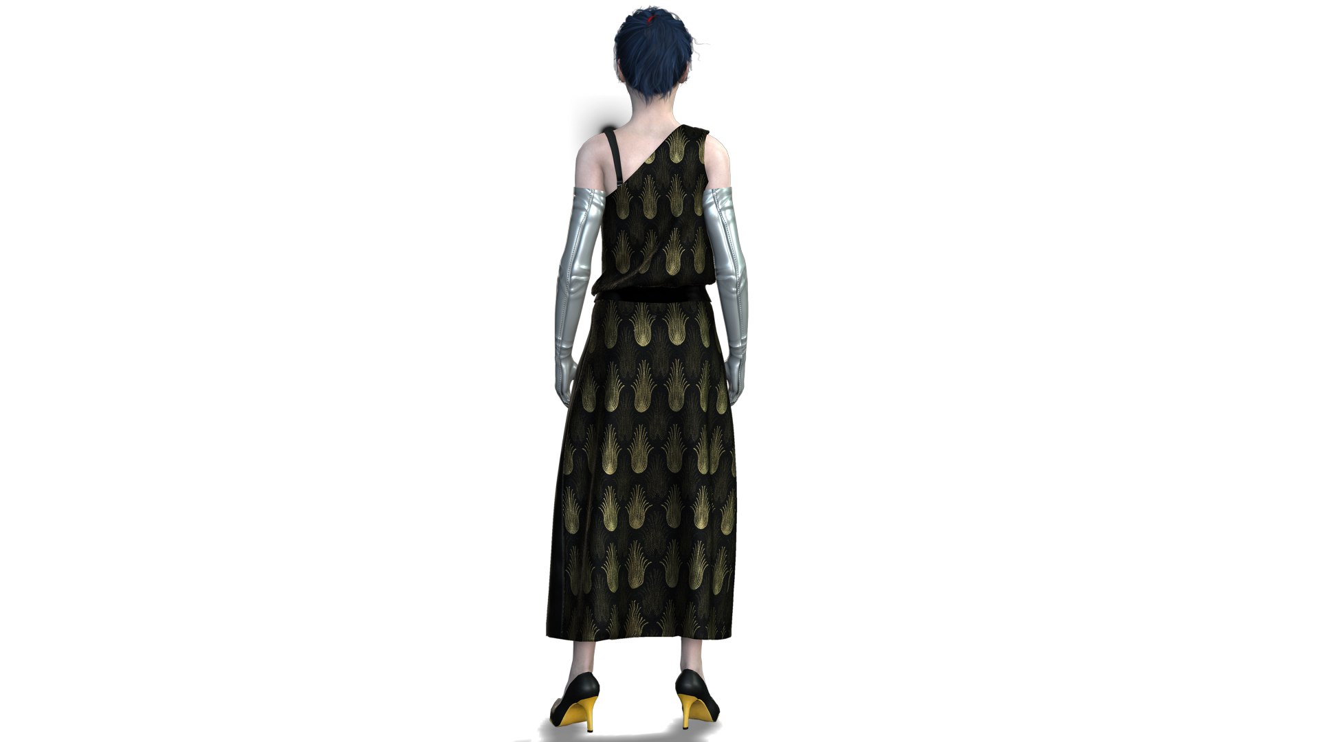 Sci-Fi Princess 3D Model Cyberpunk Royalty With Metallic Arms Model ...