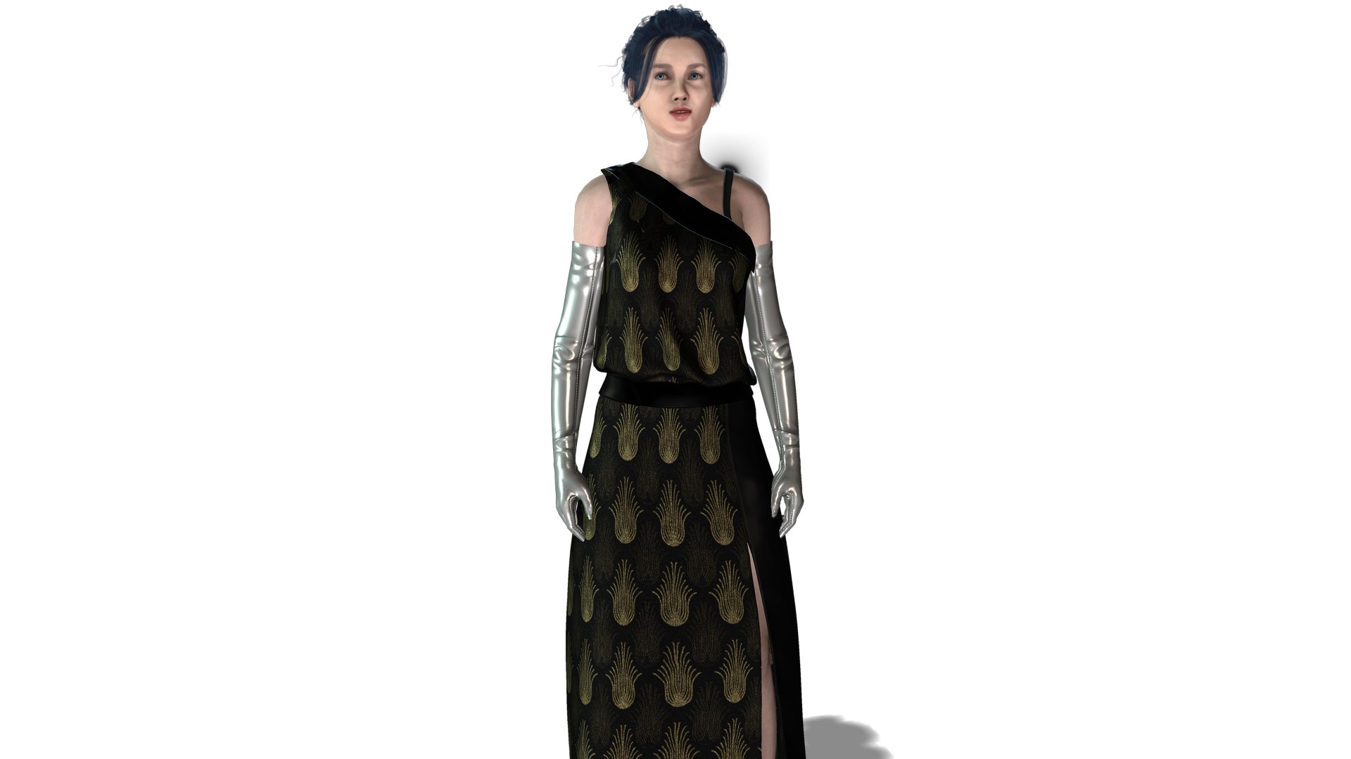 Sci-Fi Princess 3D Model Cyberpunk Royalty With Metallic Arms Model ...