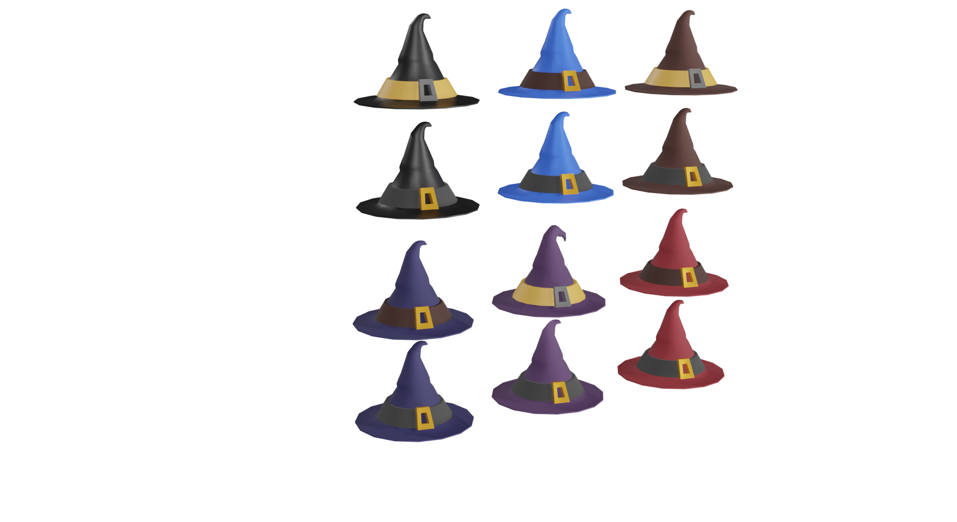 3D Wizard Hats Collection - Low Poly Model - TurboSquid 1814673