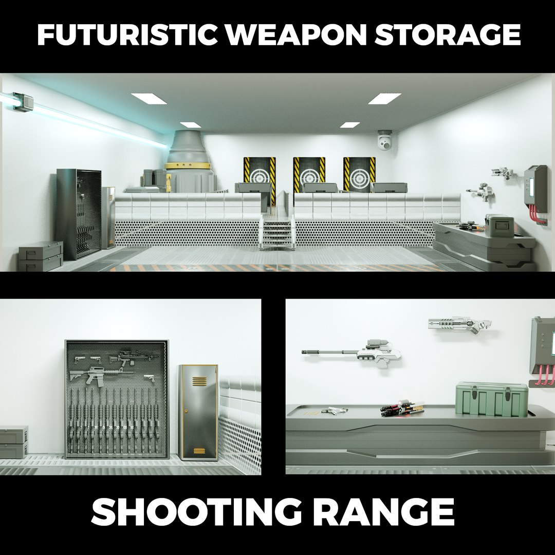 3D Model Room Weapons Shooting Range - TurboSquid 1552960
