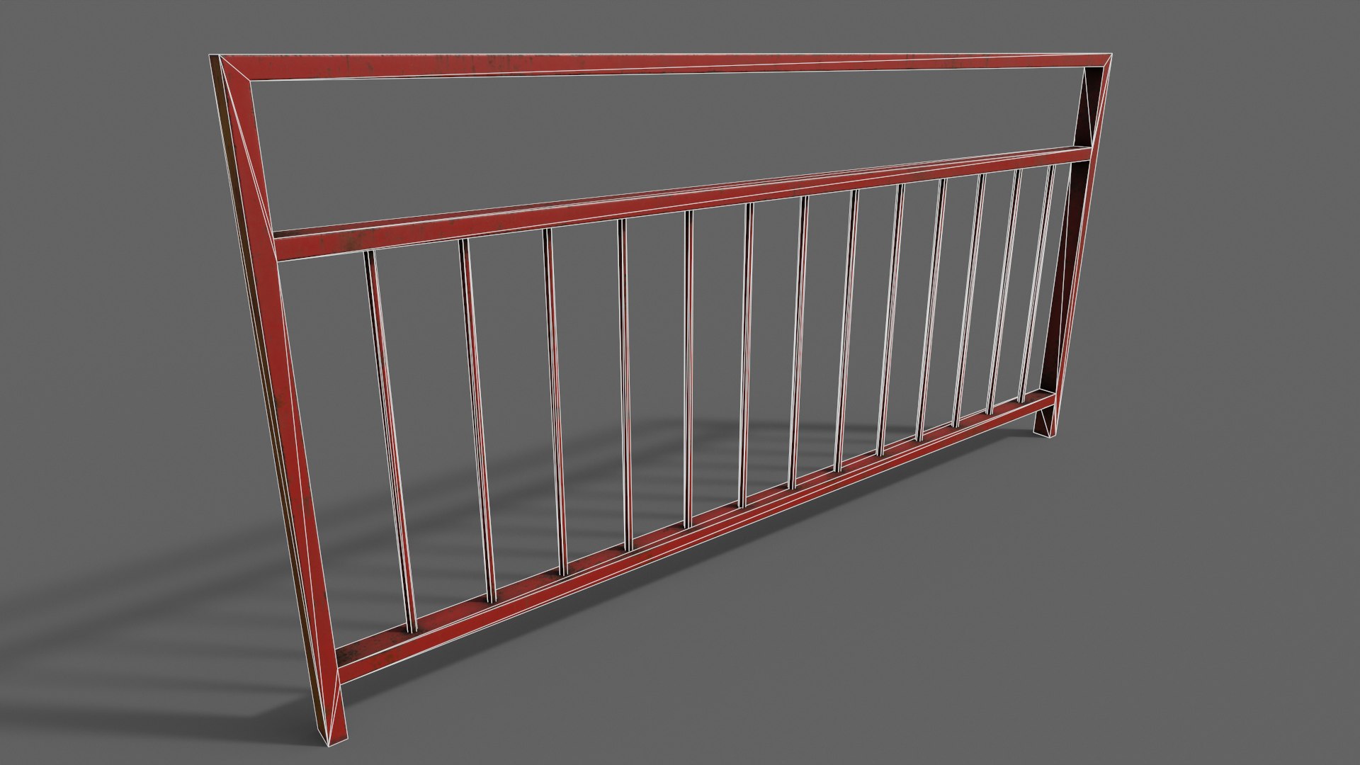 3D PBR Pedestrian Guard Rail Red V3 Model - TurboSquid 1867098