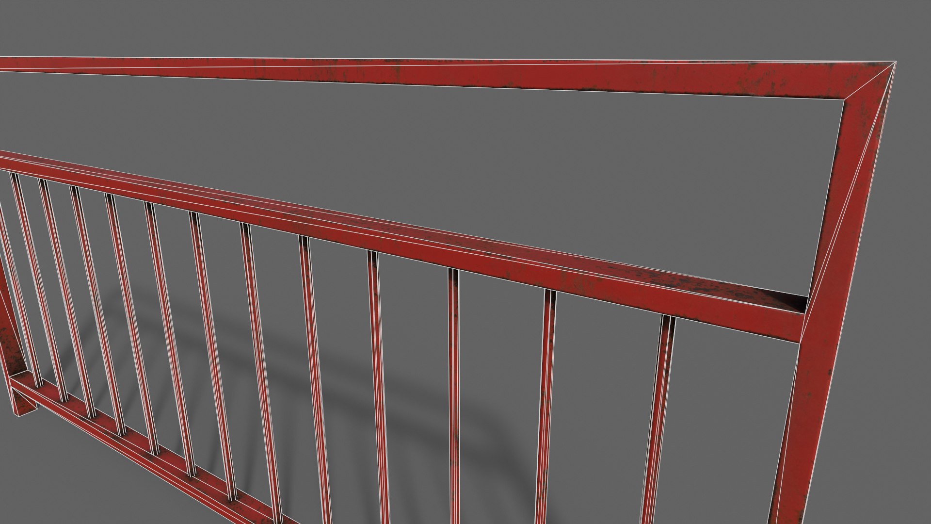 3D PBR Pedestrian Guard Rail Red V3 Model - TurboSquid 1867098