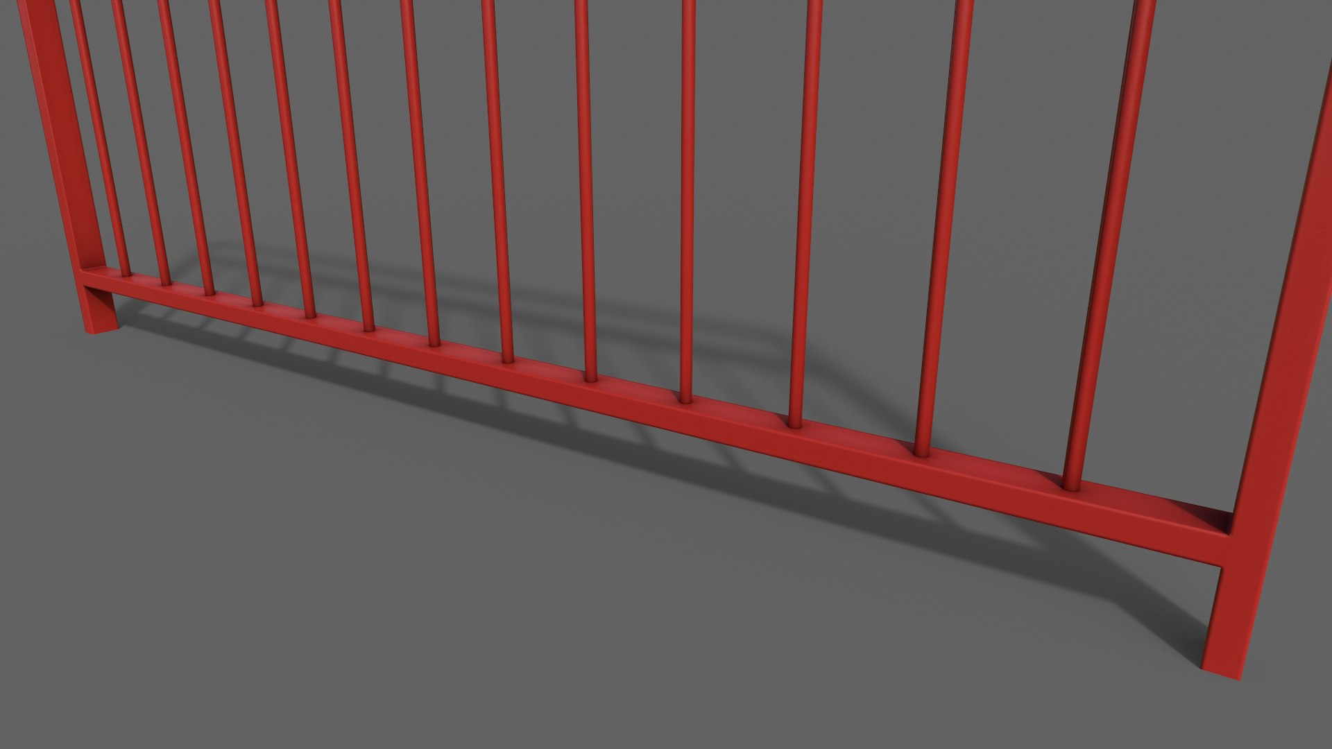 3D PBR Pedestrian Guard Rail Red V3 Model - TurboSquid 1867098