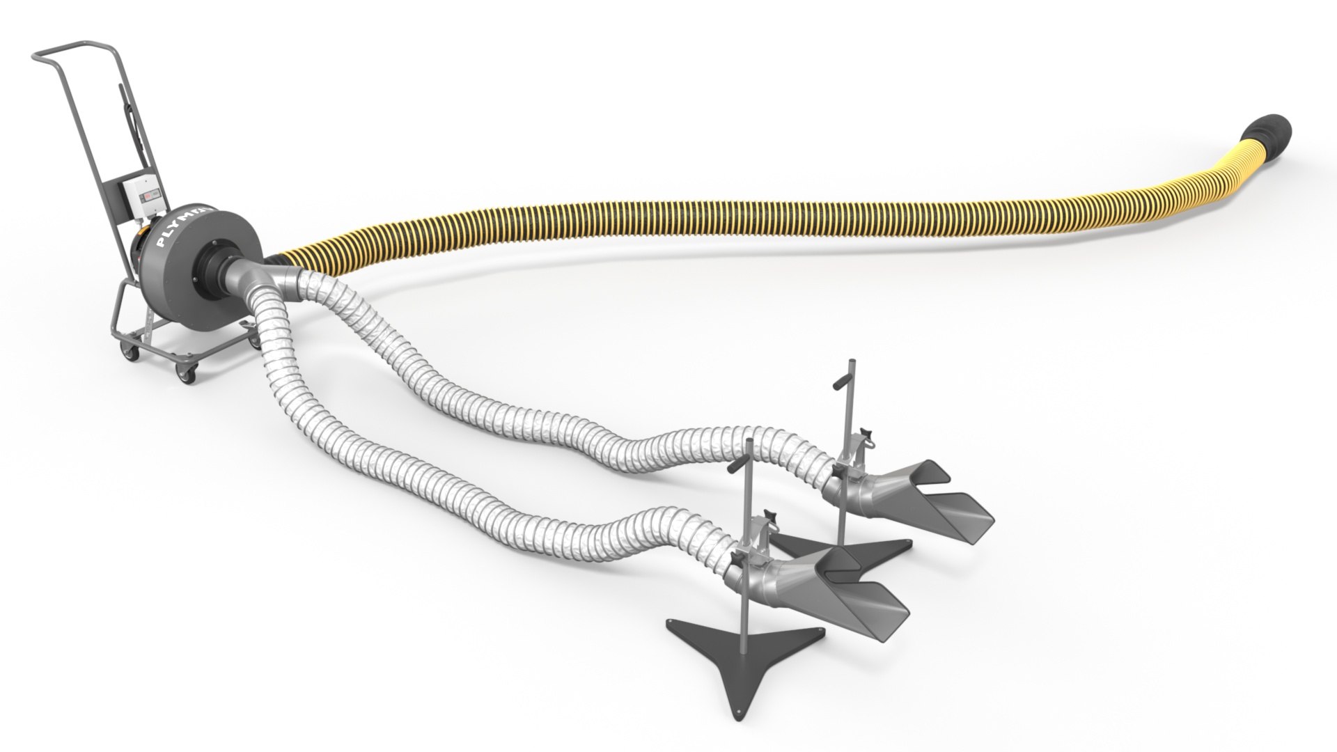 3D Plymovent Adjustable Garage Exhaust System Rigged For Maya Model ...