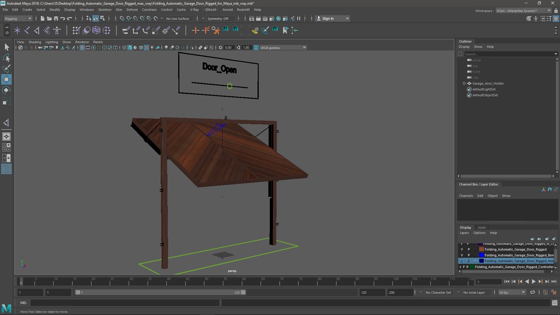 Folding Automatic Garage Door Rigged For Maya 3D - TurboSquid 2349749