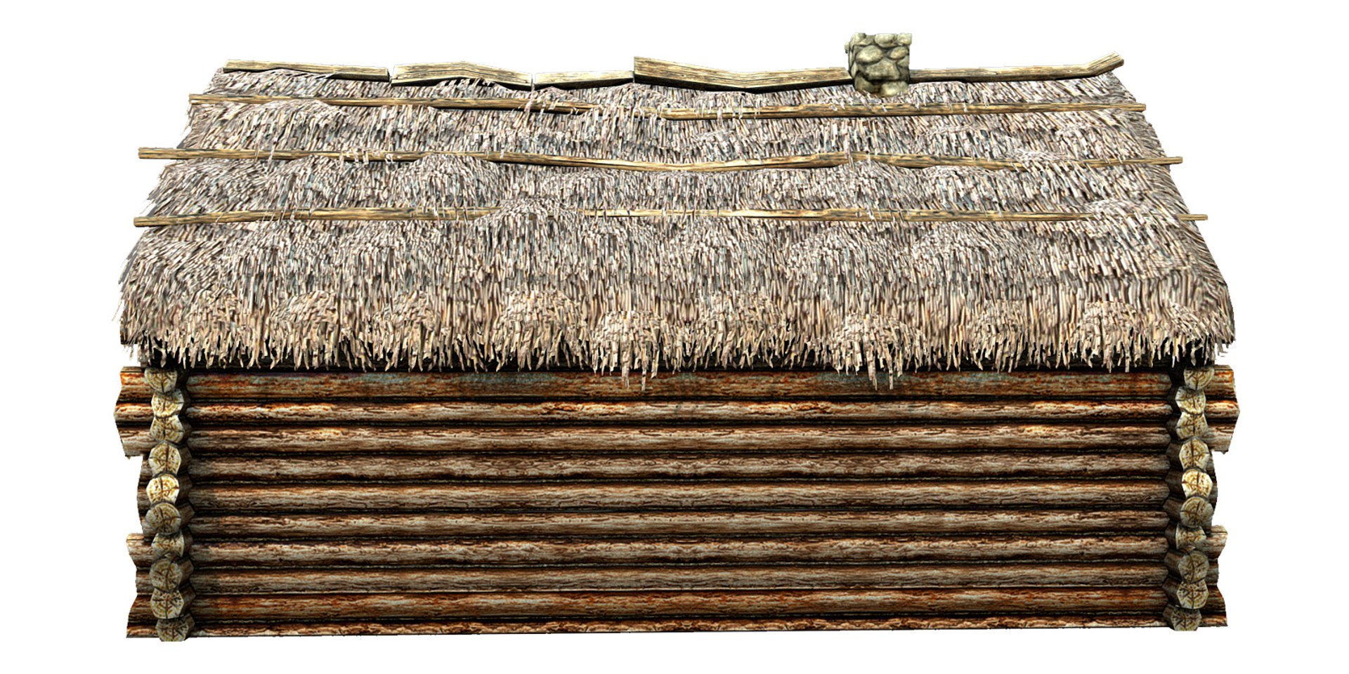 3d Wooden Thatch House Model