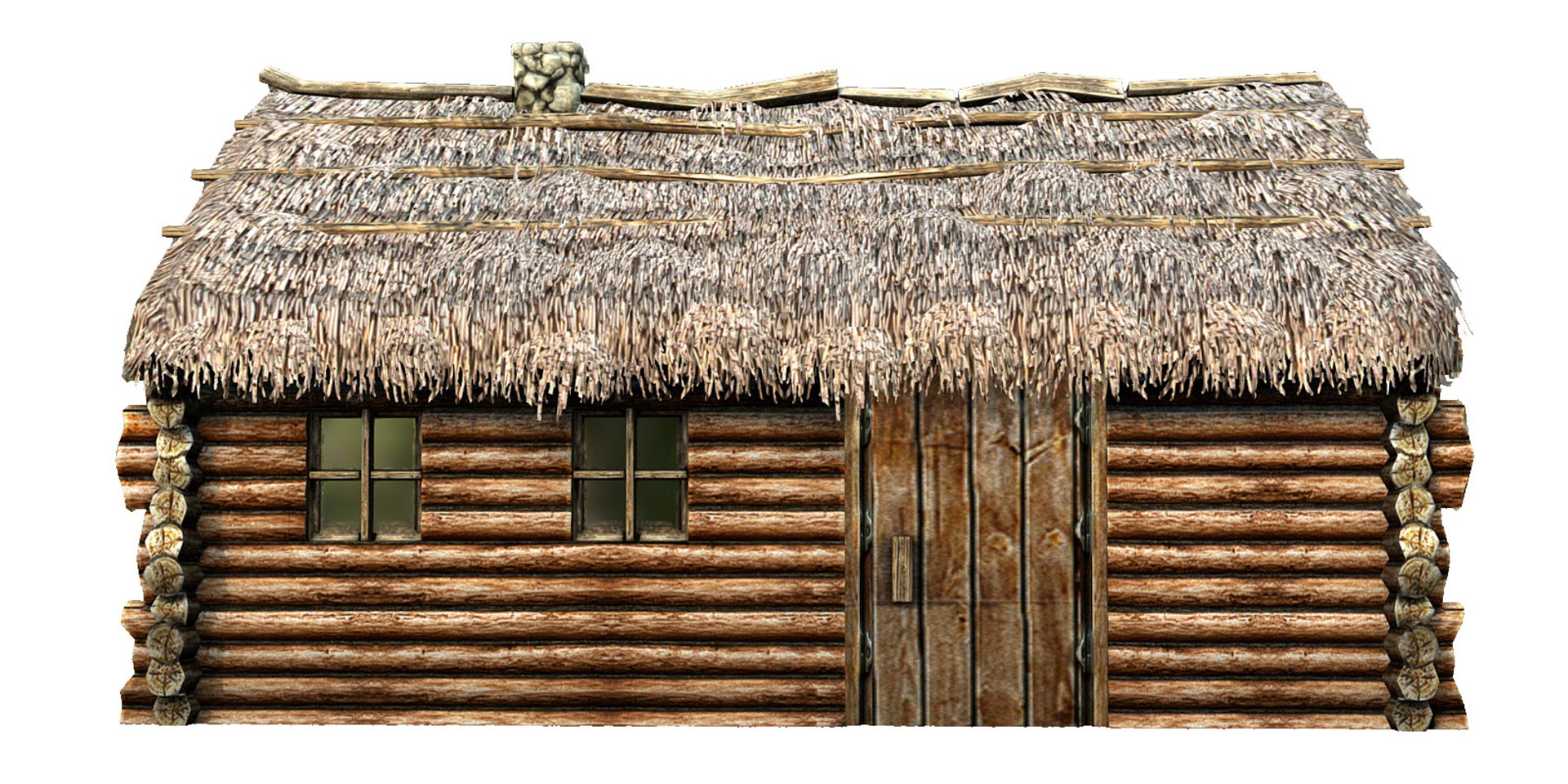 3d Wooden Thatch House Model