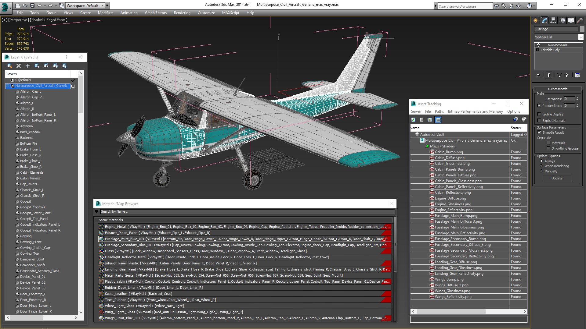 3D multipurpose civil aircraft engine - TurboSquid 1603216