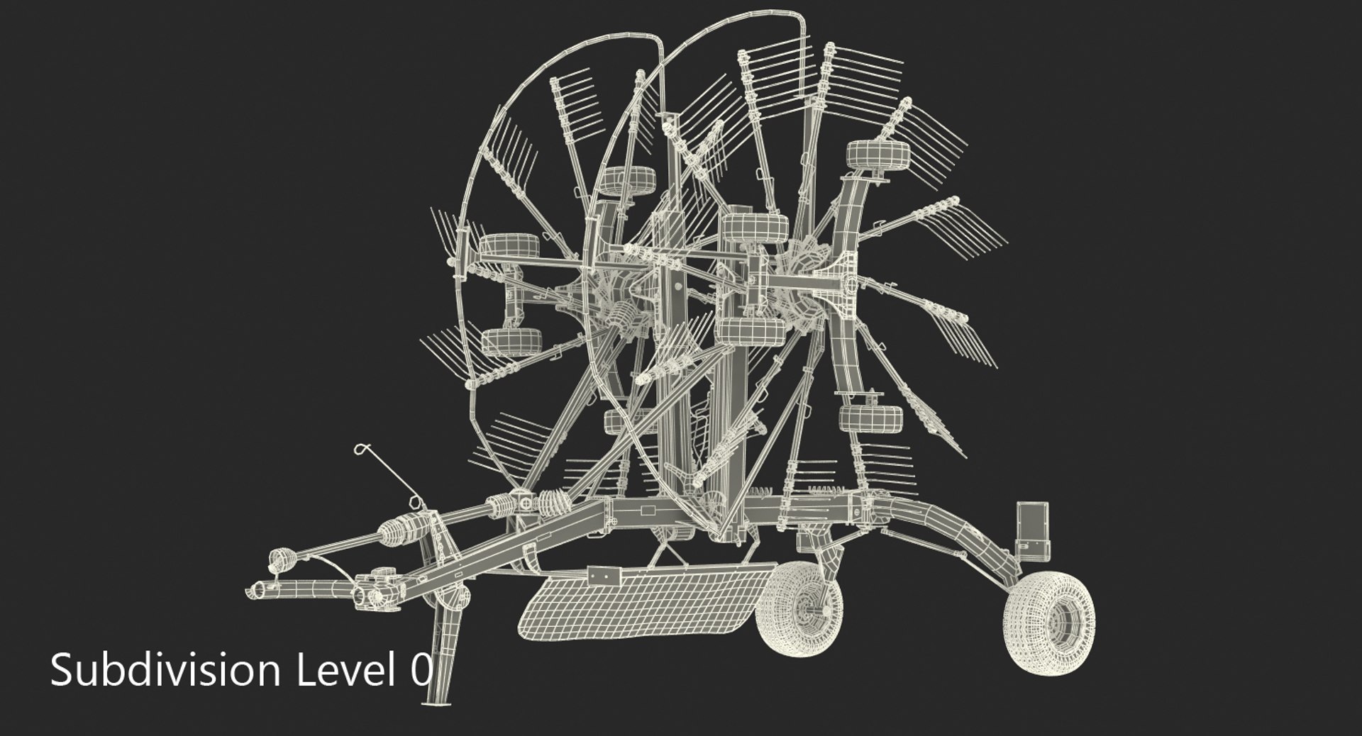 Twin rotor hay rake 3D model - TurboSquid 1332859