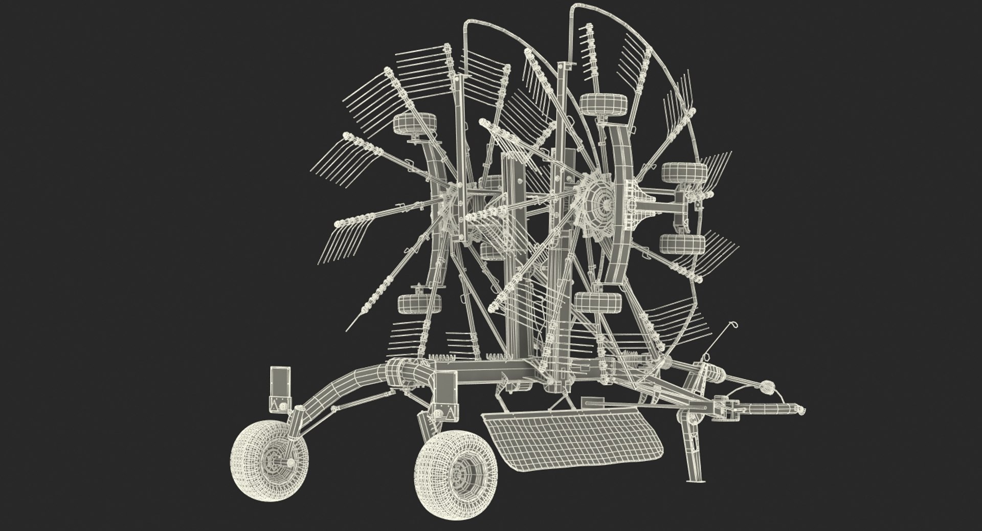 Twin rotor hay rake 3D model - TurboSquid 1332859