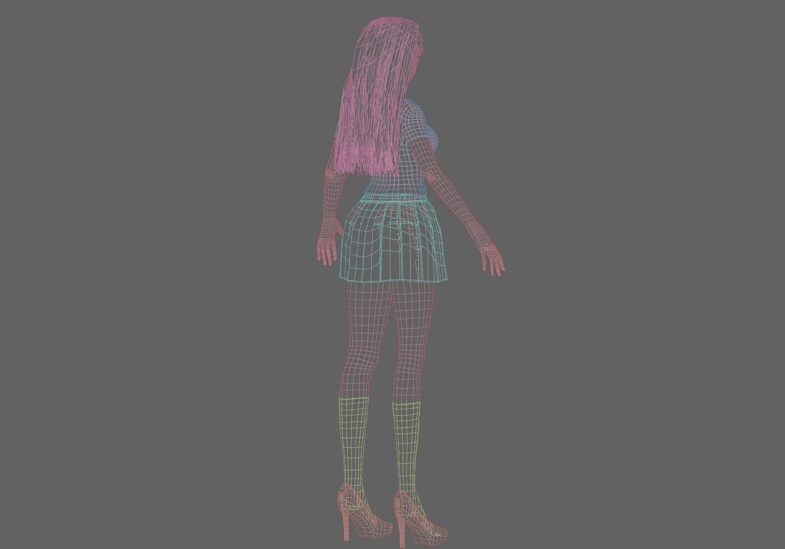 Anime Basic Girl V29007 3D Model - TurboSquid 2272321