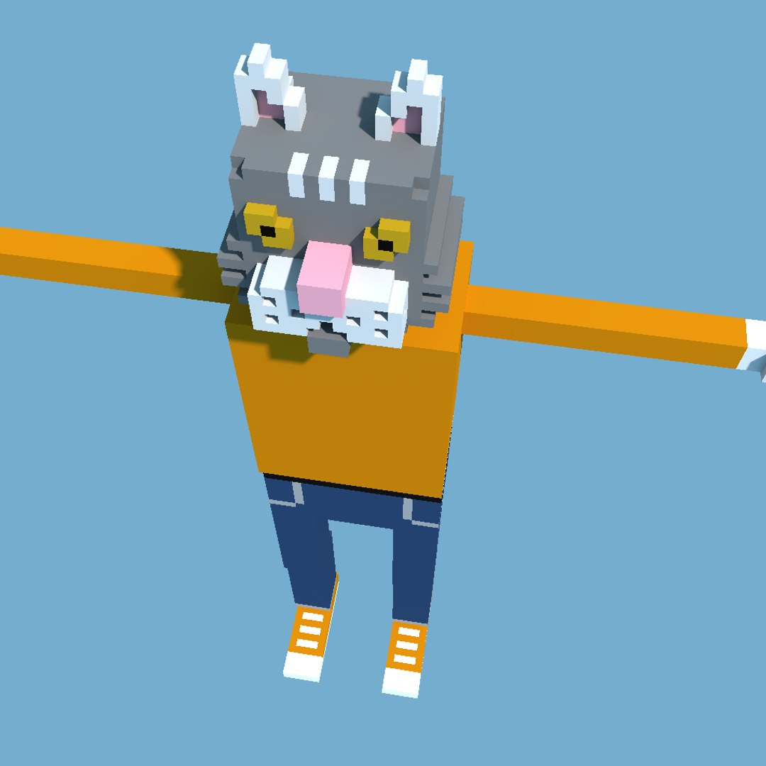 Pixel Cartoon Cat 3D Model - TurboSquid 1583869
