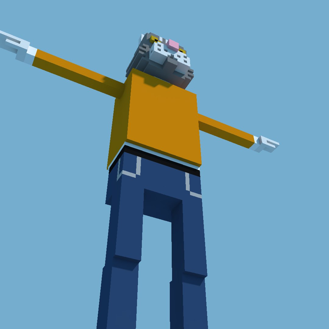Pixel Cartoon Cat 3D Model - TurboSquid 1583869