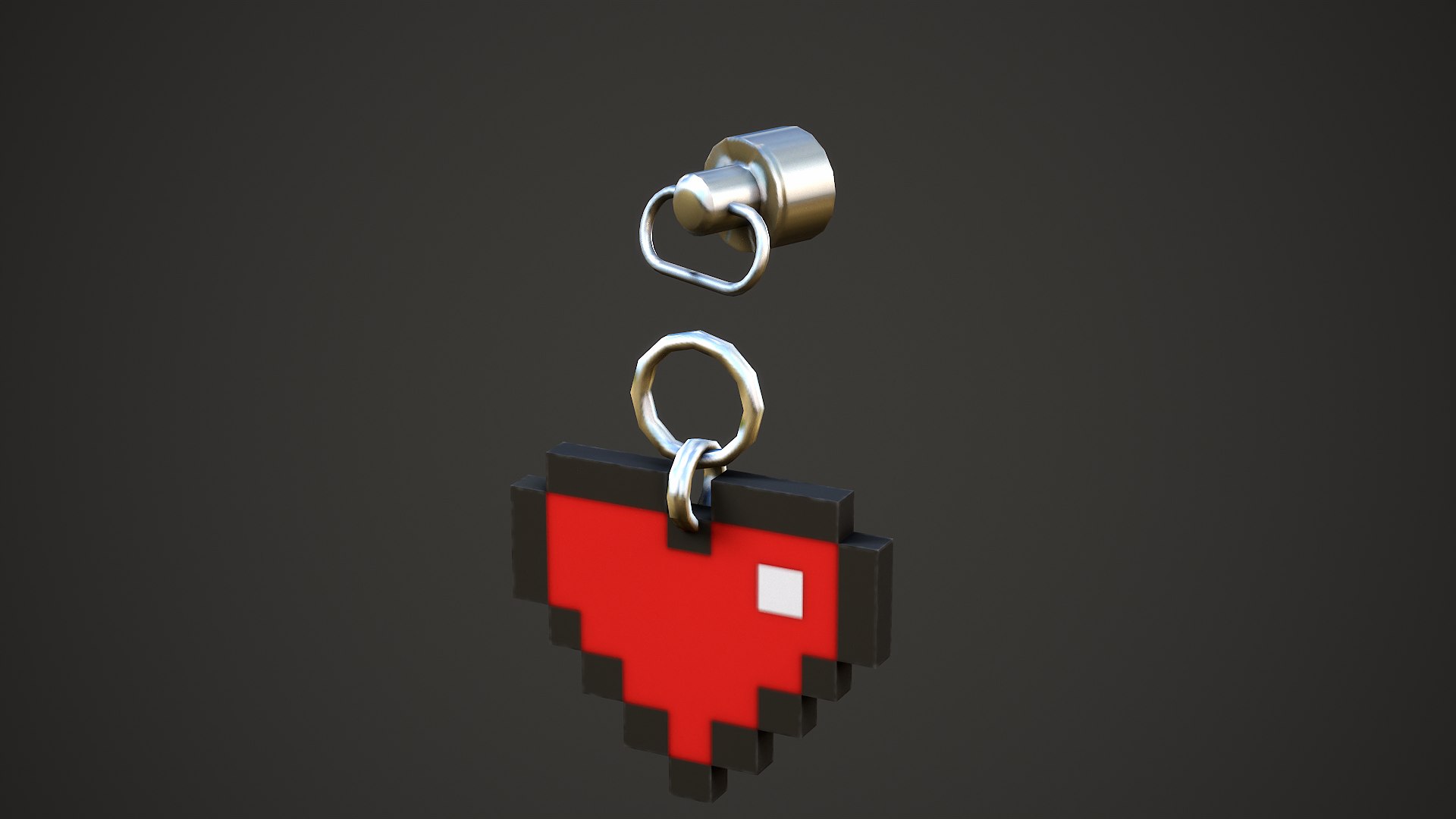8-Bit Heart Weapon Charm - Low Poly Game Ready 3D - TurboSquid 2038645