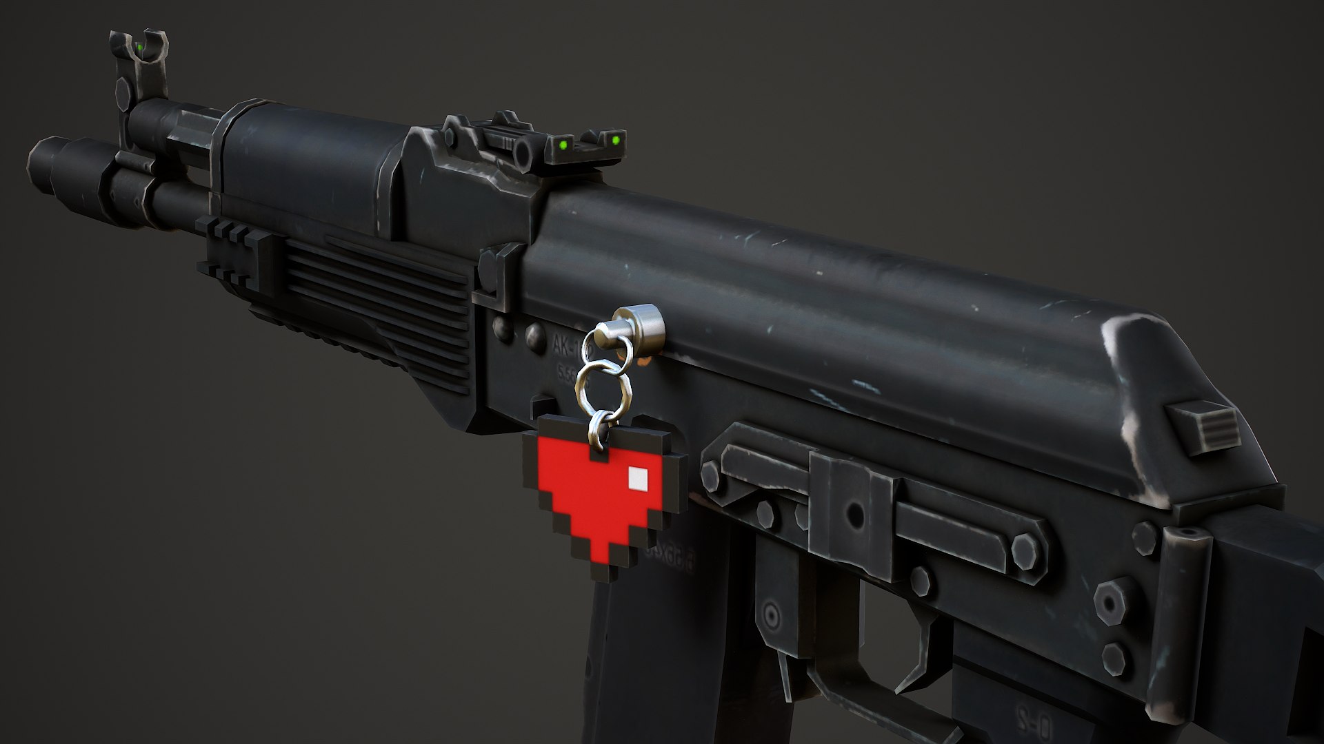 8-Bit Heart Weapon Charm - Low Poly Game Ready 3D - TurboSquid 2038645