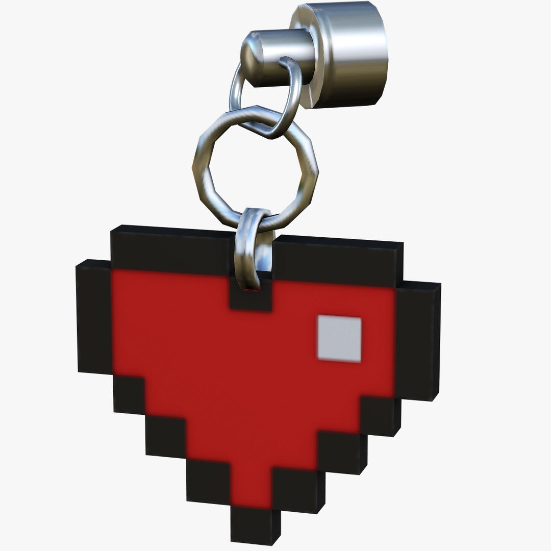 8-Bit Heart Weapon Charm - Low Poly Game Ready 3D - TurboSquid 2038645