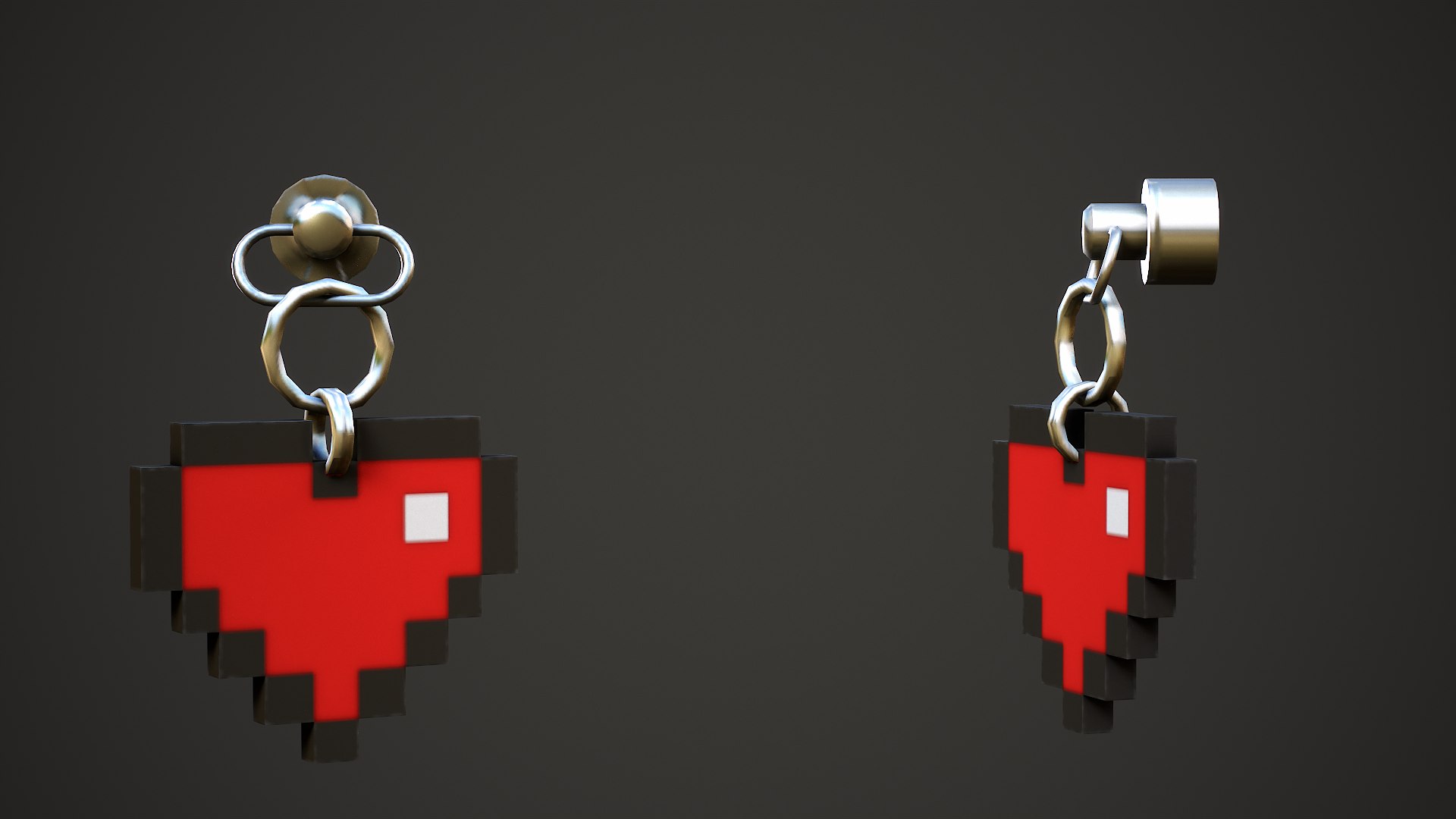 8-Bit Heart Weapon Charm - Low Poly Game Ready 3D - TurboSquid 2038645
