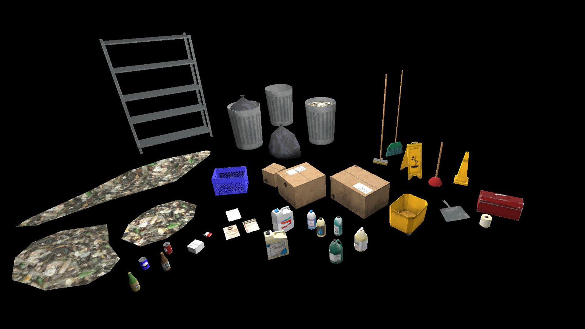 Retro Prop Set - PSX Style - 37 Pieces 3D Model - TurboSquid 1718246
