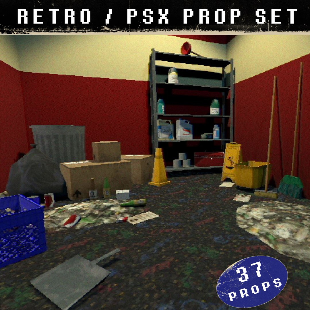 Retro Prop Set - PSX Style - 37 Pieces 3D Model - TurboSquid 1718246