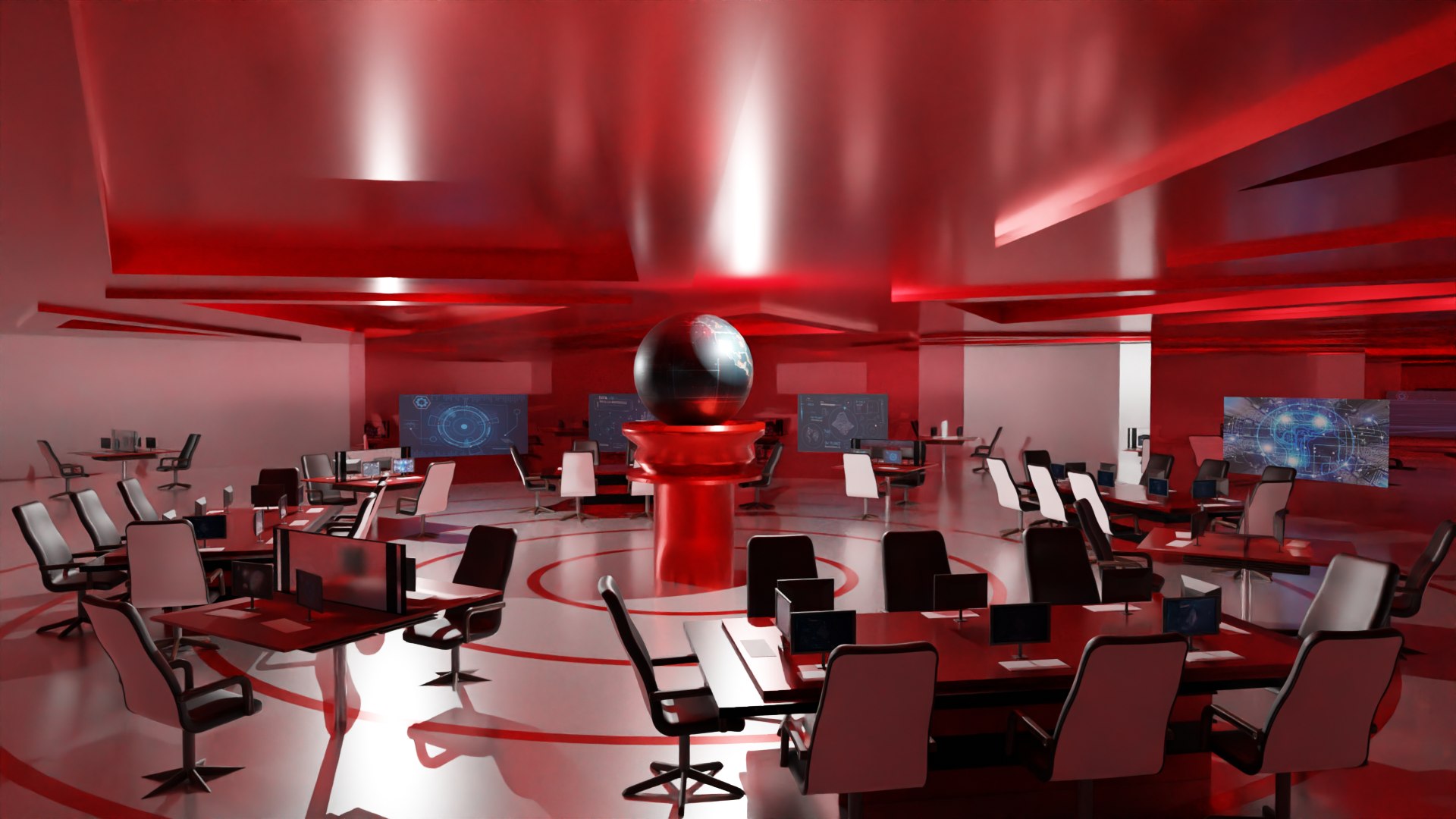 Sci-Fi Command Center Model - TurboSquid 2161389