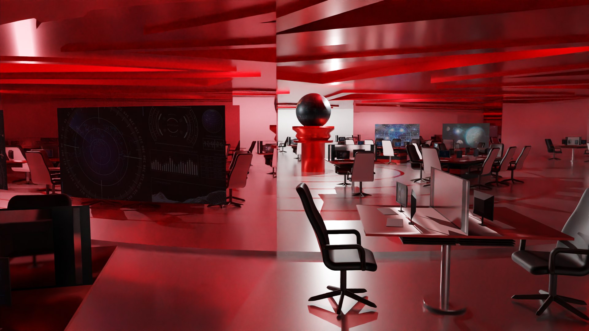 Sci-Fi Command Center Model - TurboSquid 2161389