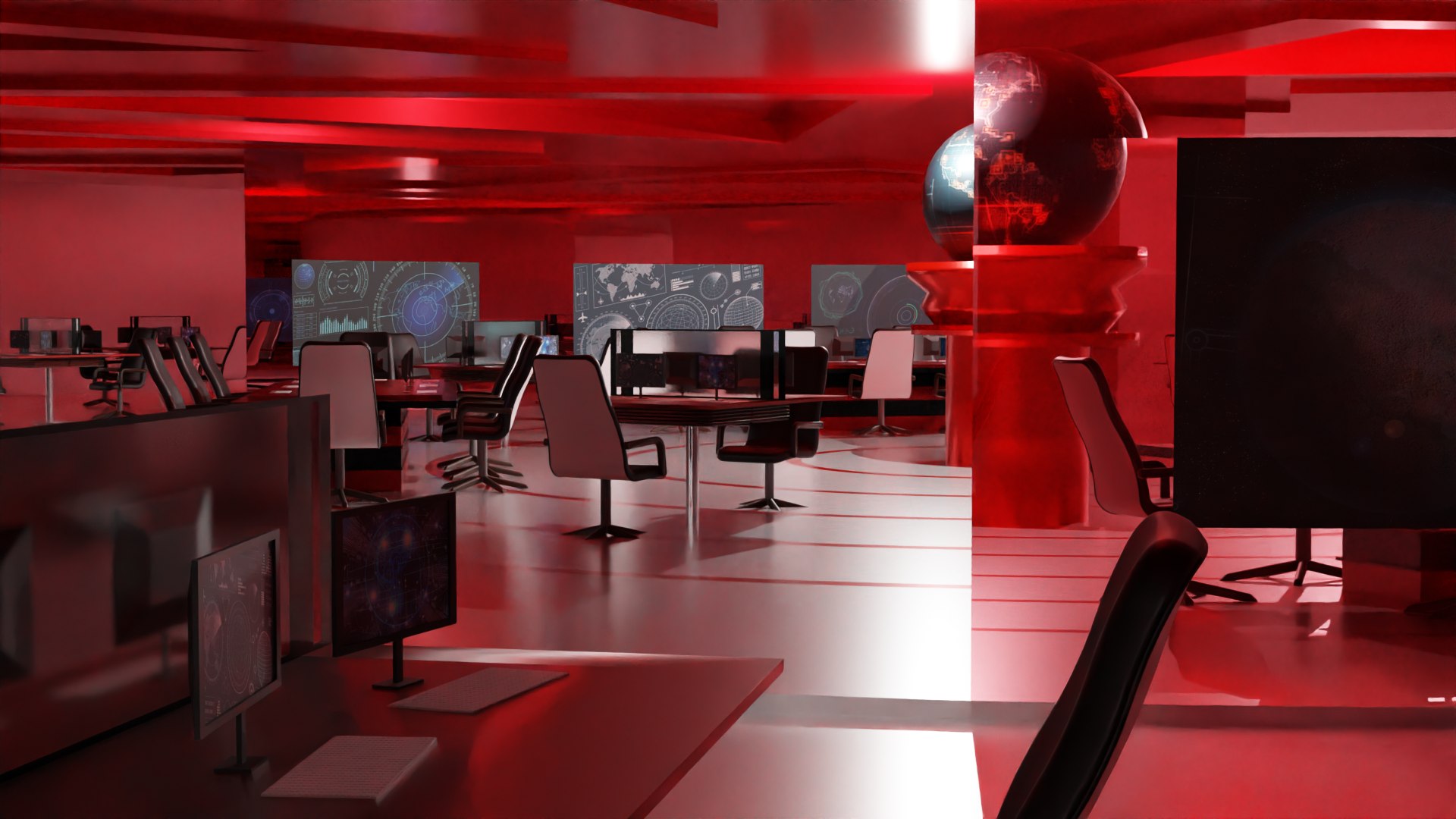 Sci-Fi Command Center Model - TurboSquid 2161389