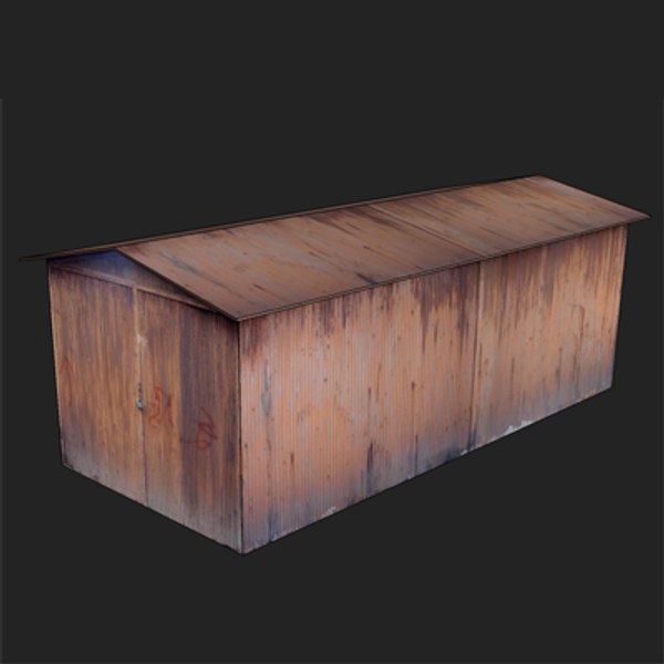 old metal garage 3d model