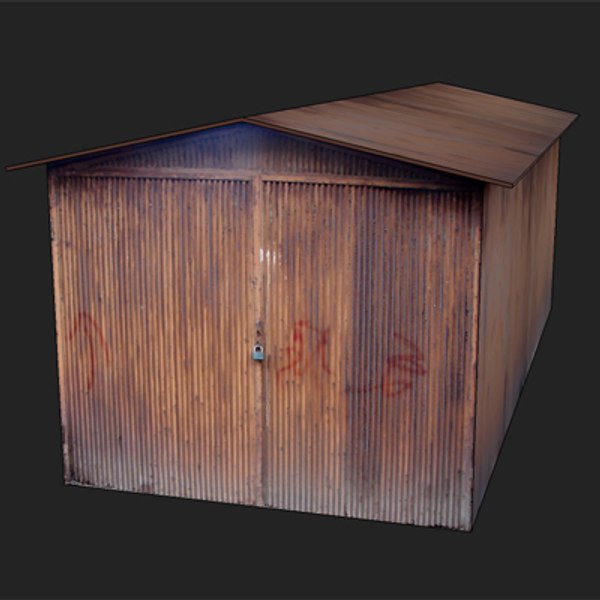 old metal garage 3d model
