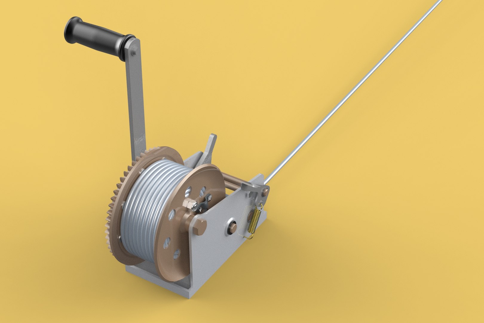 3D HAND LEVER CRANK WINCHES HOIST WIRE ROPE SLING CABLE LIFT CRANE ...