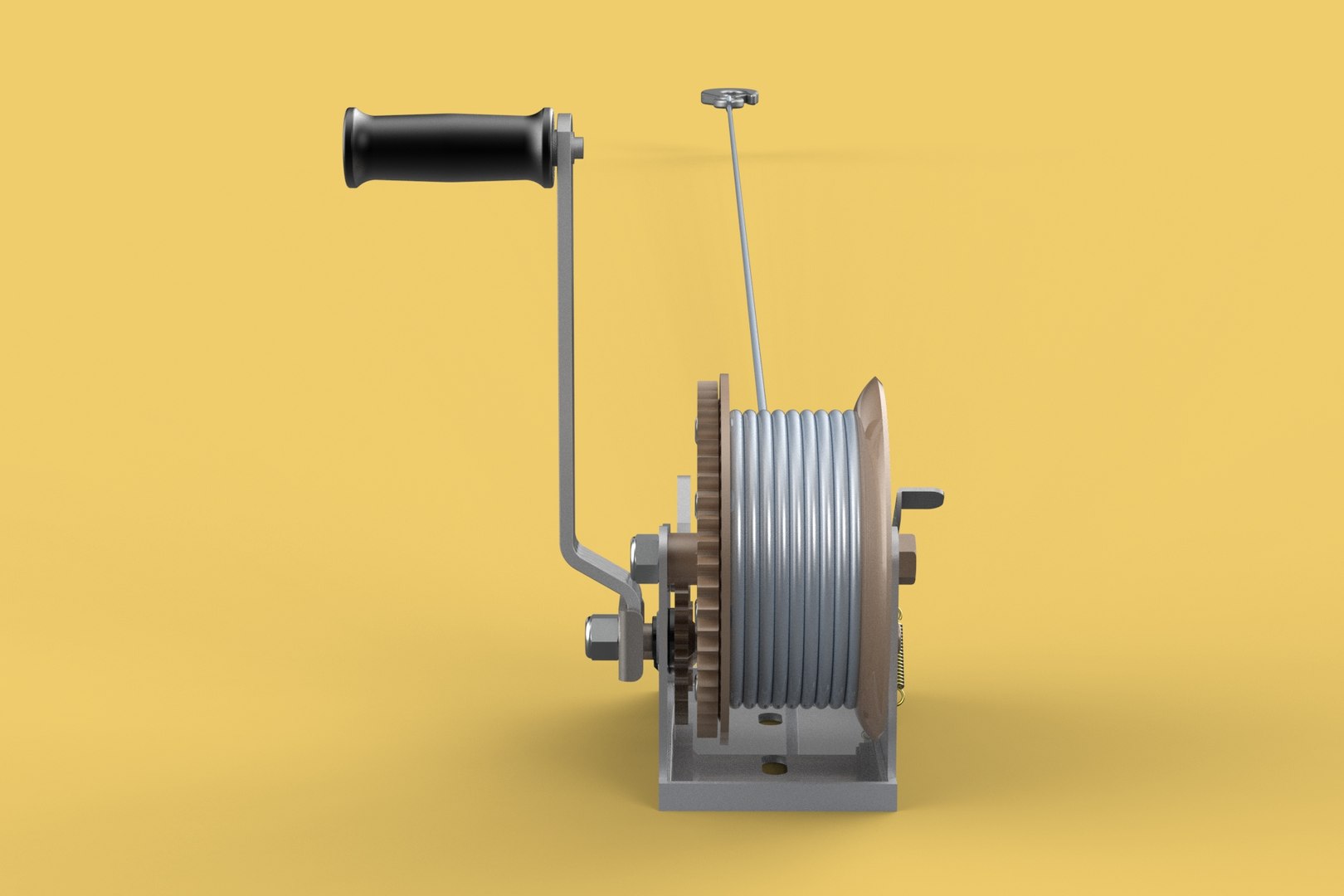 3D HAND LEVER CRANK WINCHES HOIST WIRE ROPE SLING CABLE LIFT CRANE ...