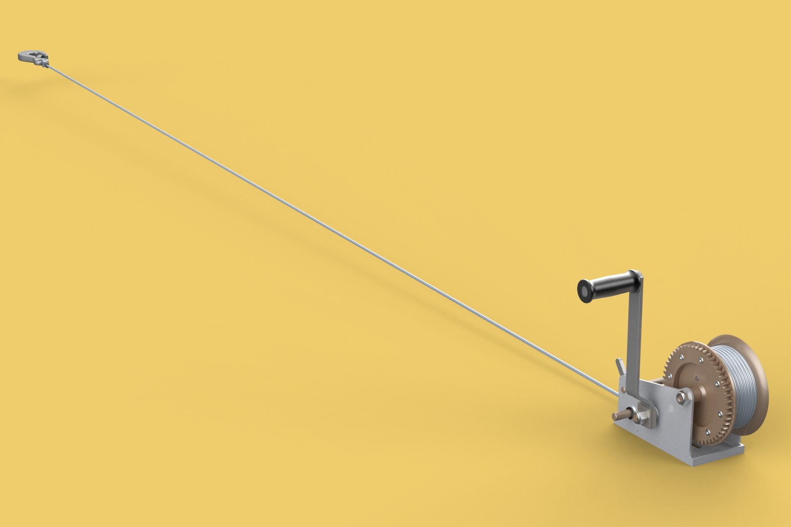 3D HAND LEVER CRANK WINCHES HOIST WIRE ROPE SLING CABLE LIFT CRANE ...