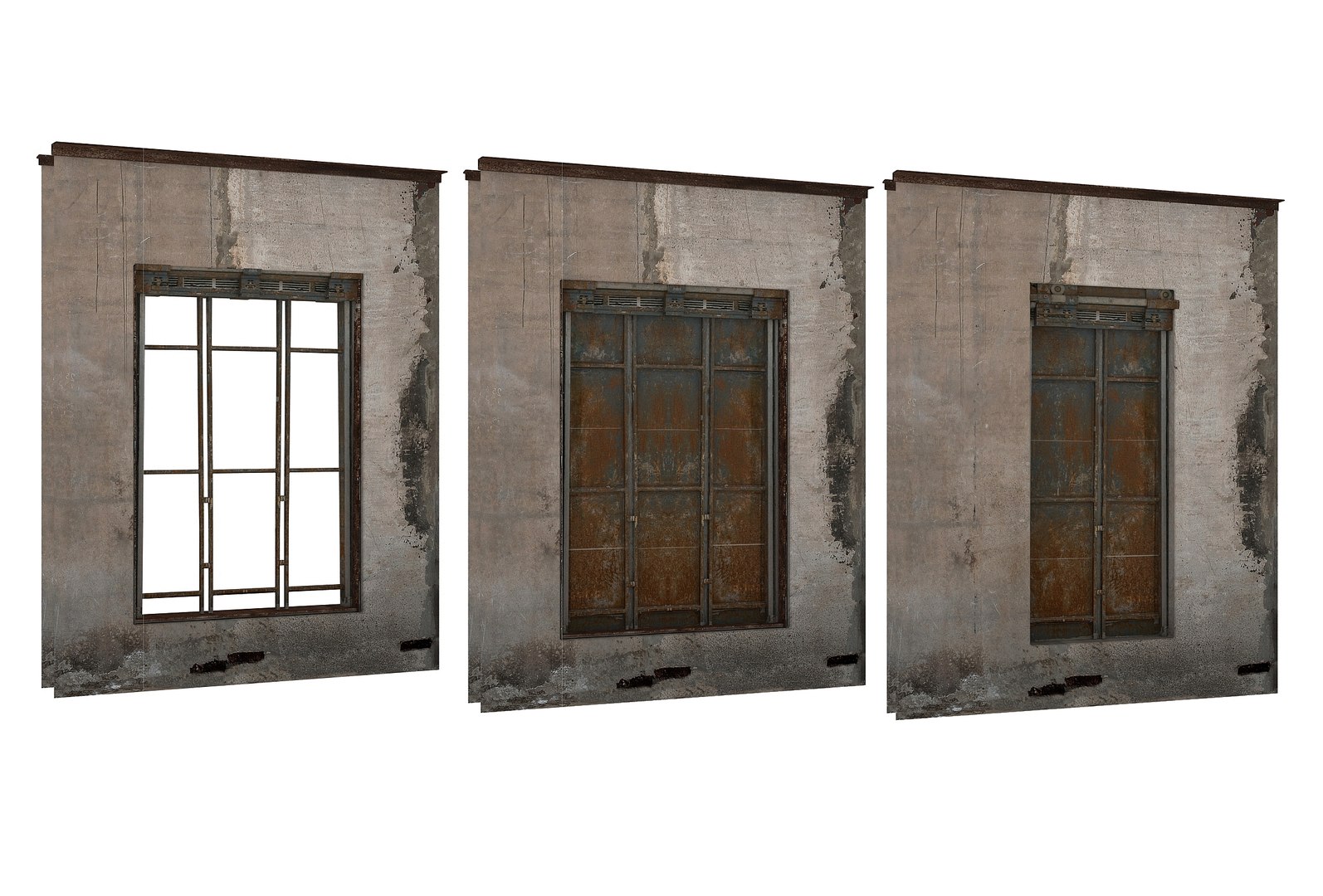 3D 3 Models Industrial Metal Windows 01 - TurboSquid 1740393