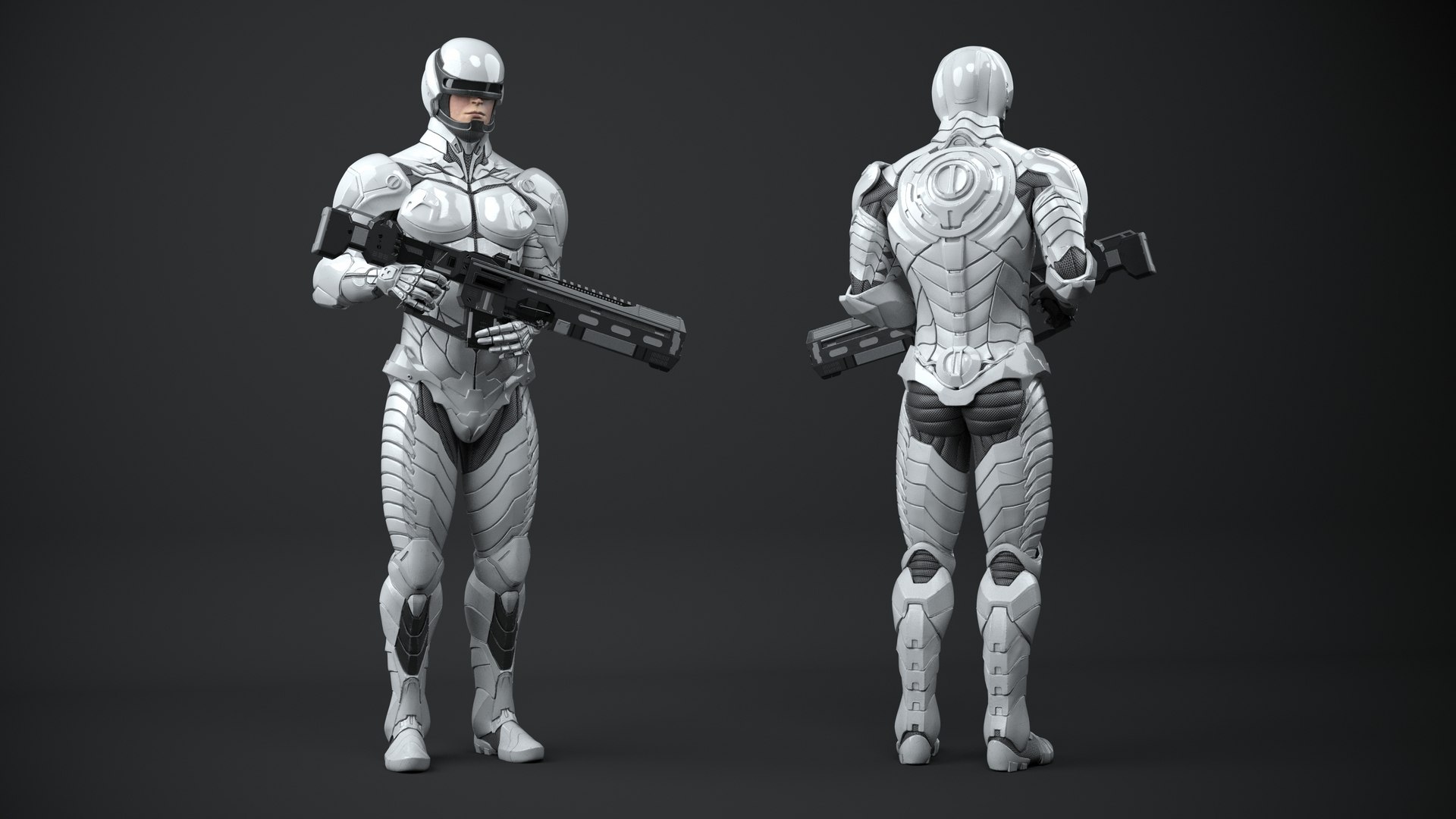 Sci Fi Soldier With Assault Rifle For 3D Print 3D Model - TurboSquid ...