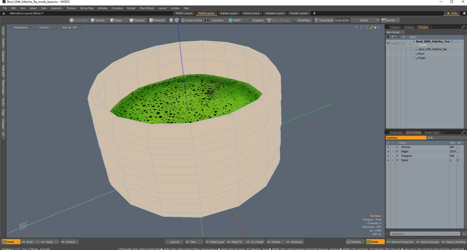 Bowl With Matcha Tea 3D Model - TurboSquid 2214287