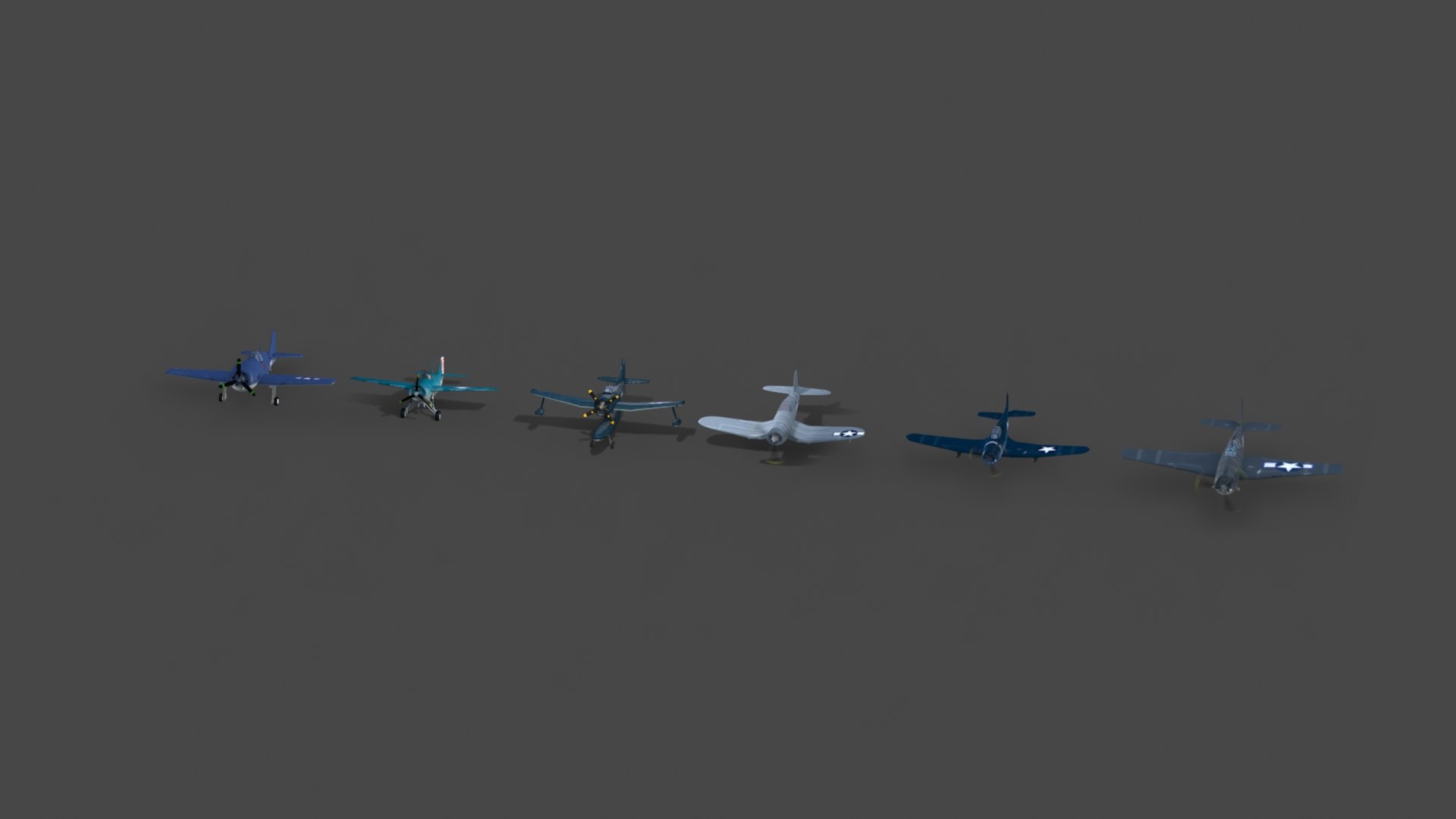 WW2 USA Navy Airplane Collection Model - TurboSquid 2061550