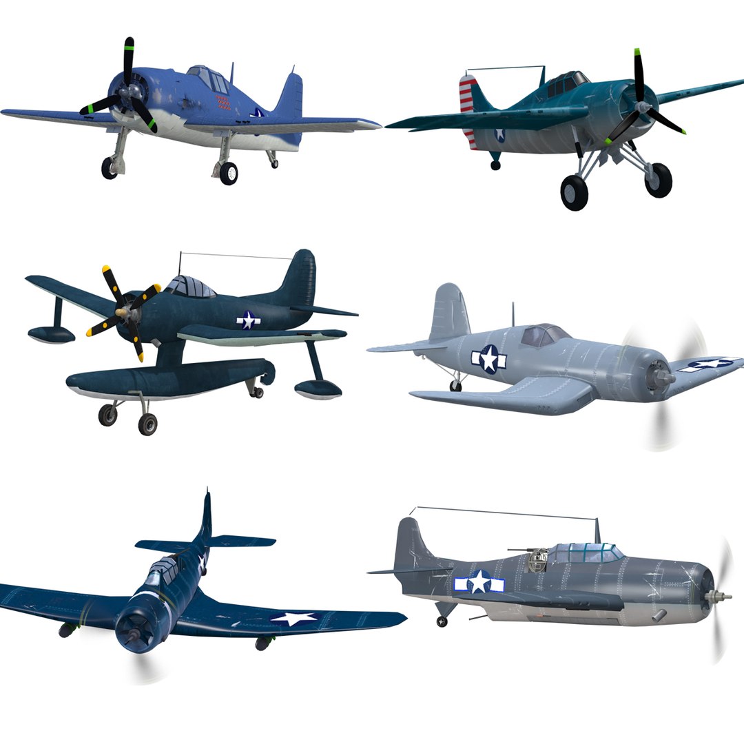 WW2 USA Navy Airplane Collection Model - TurboSquid 2061550