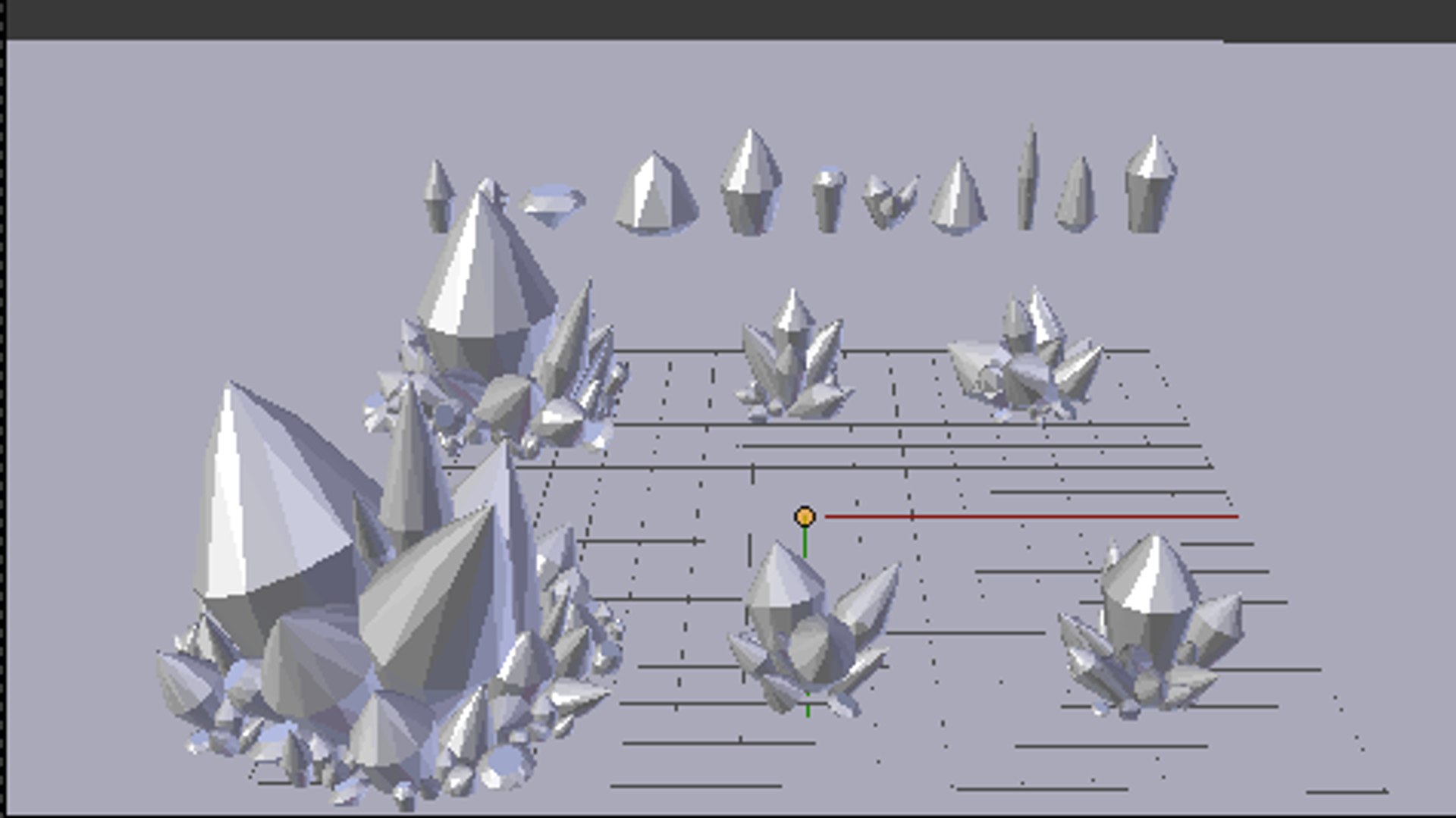 Low-poly Crystal Pack 3d Model