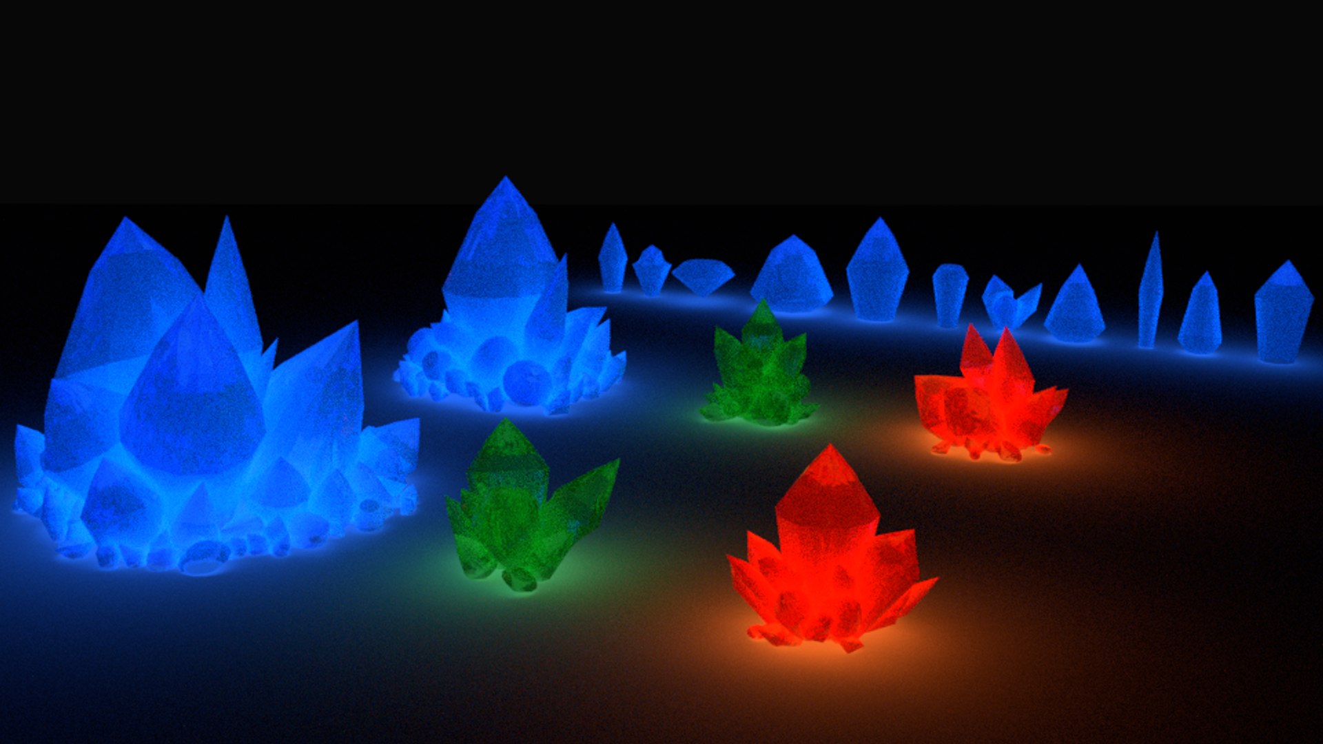 Low-poly Crystal Pack 3d Model
