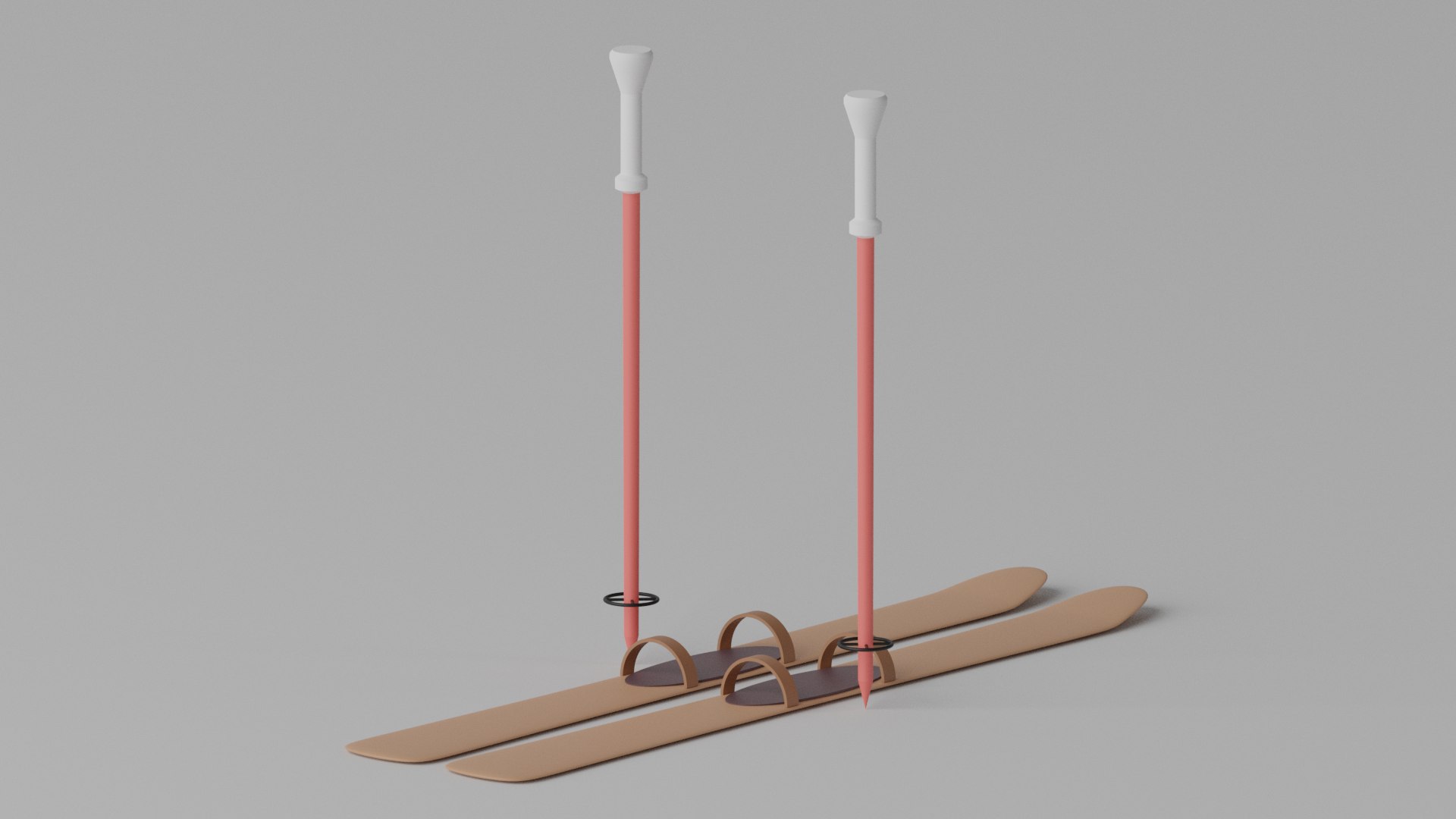3D Cartoon Alpine Skis and Ski Poles - TurboSquid 2179930