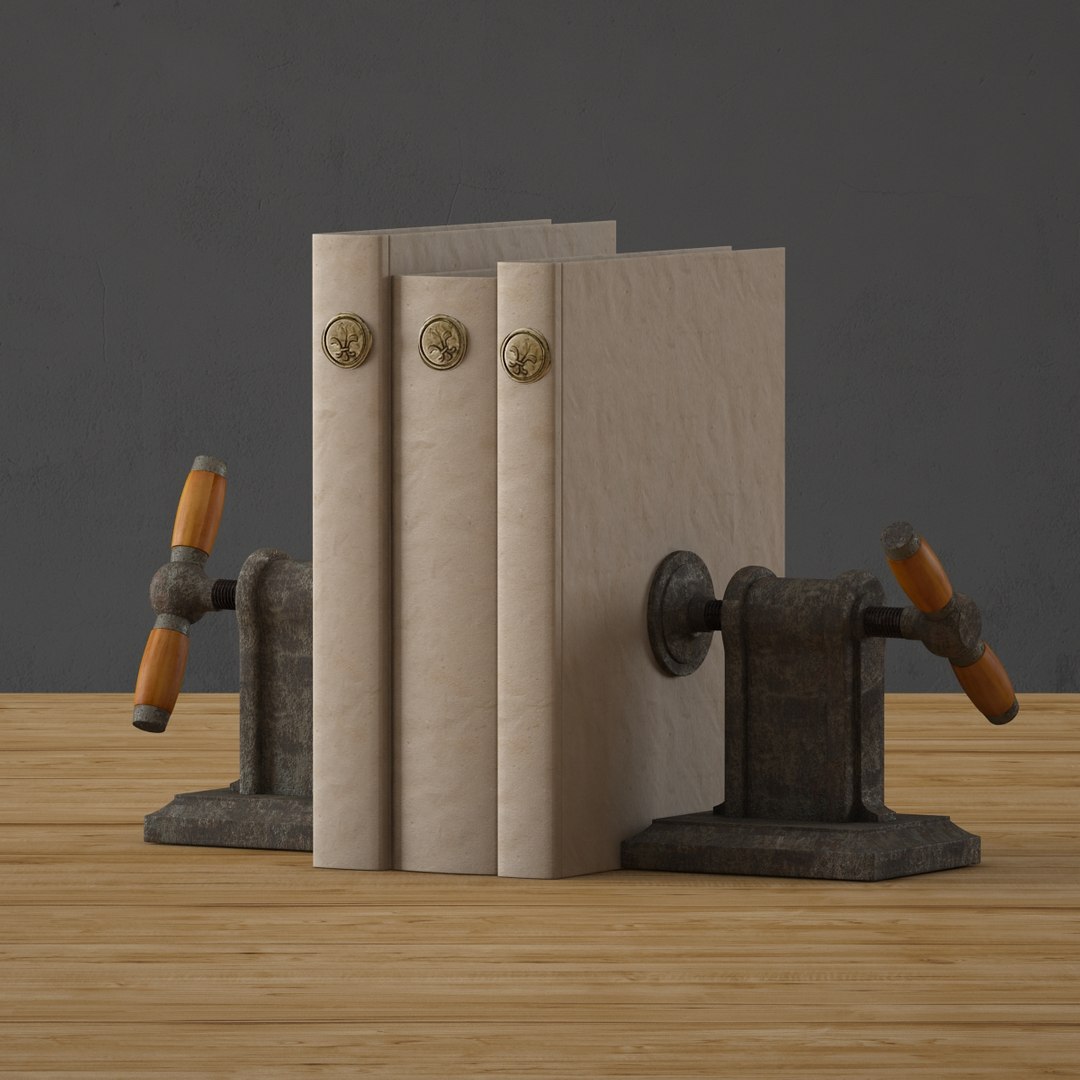 3ds max vise bookends books