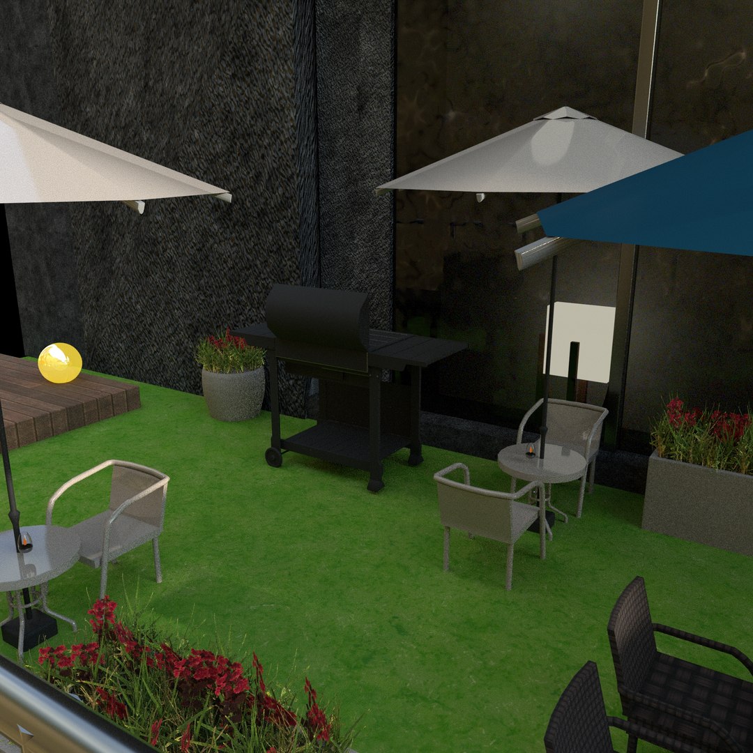 Long Corridor Open-air Restaurant 3D - TurboSquid 2371394