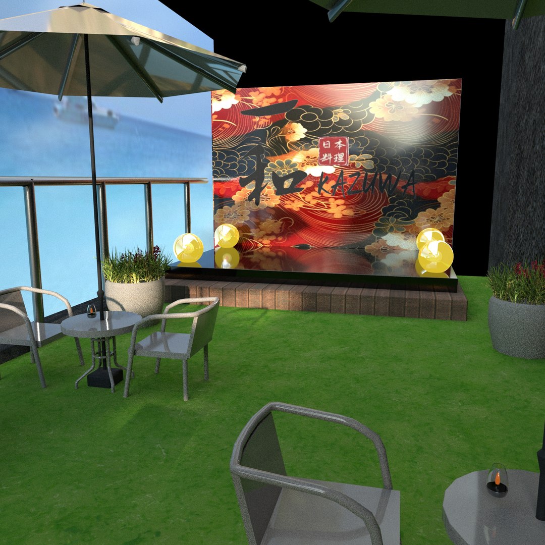 Long Corridor Open-air Restaurant 3D - TurboSquid 2371394