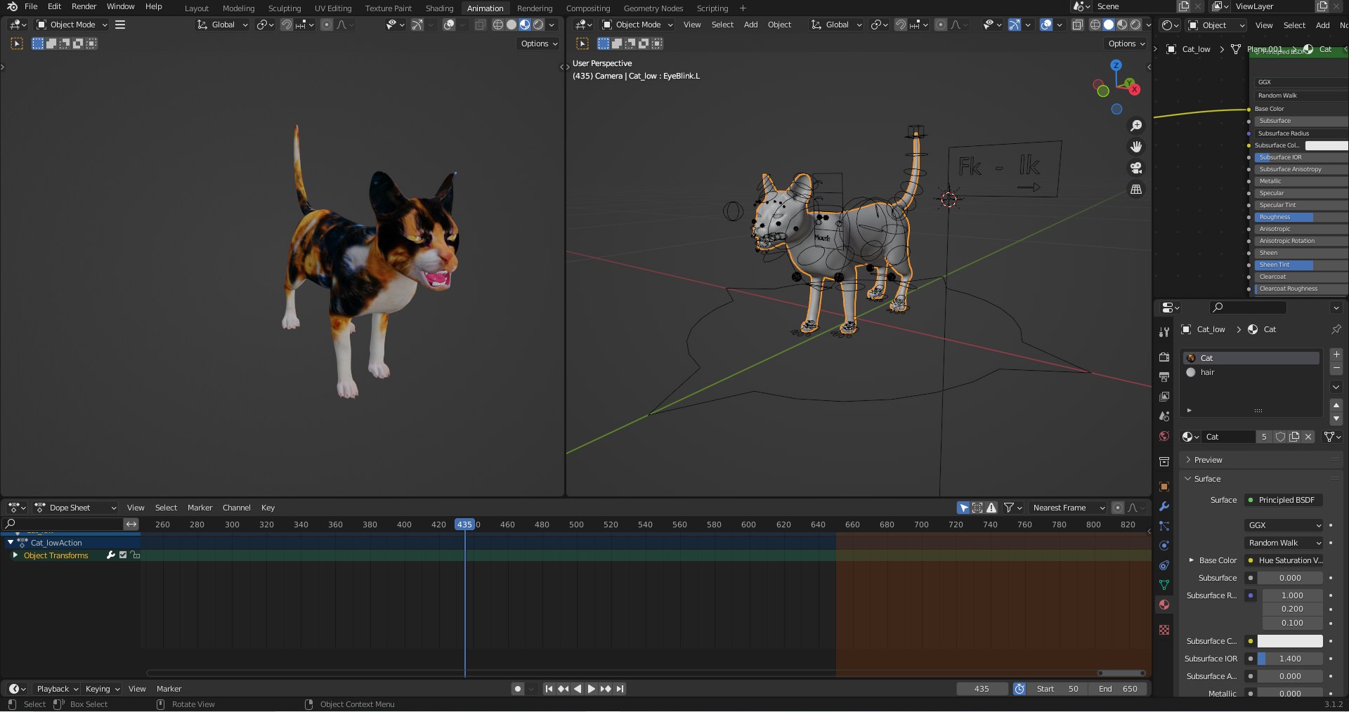 Calico Cat Rigged And Animated V4 In Blender 3D Model - TurboSquid 1985478