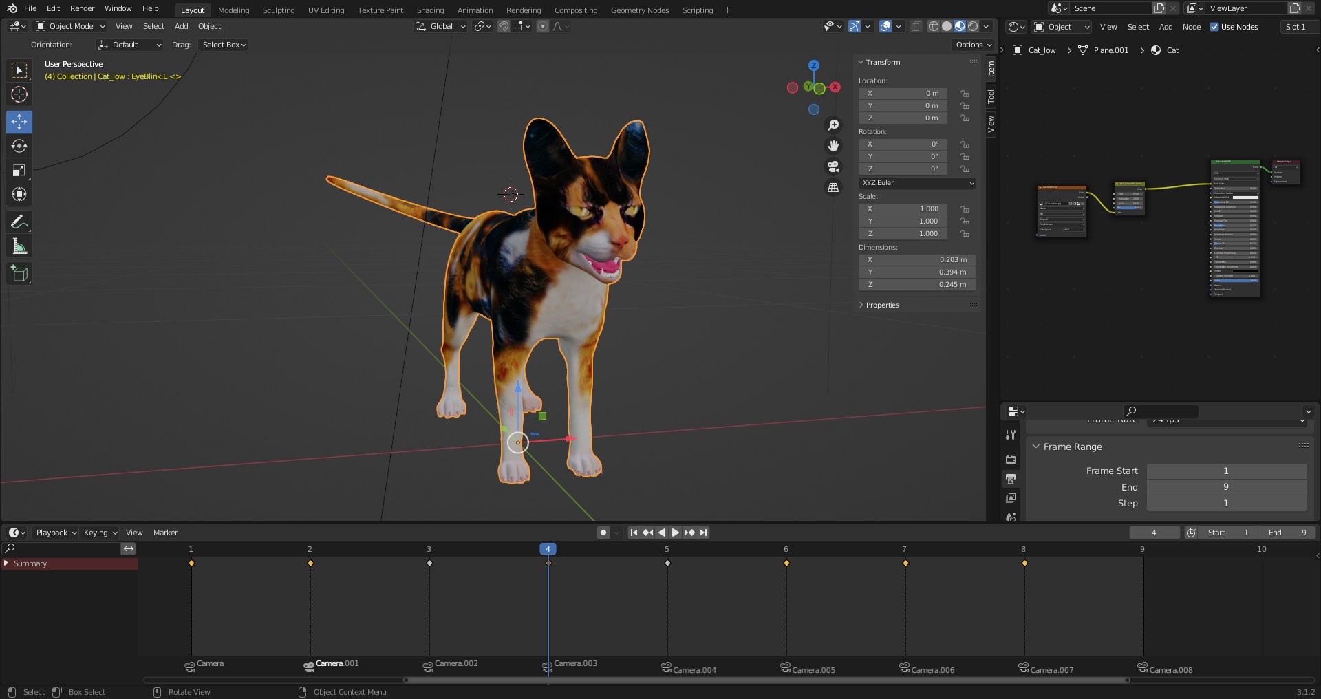 Calico Cat Rigged And Animated V4 In Blender 3D Model - TurboSquid 1985478