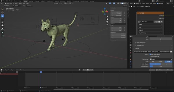 Calico Cat Rigged and Animated V4 in Blender 3D model - TurboSquid 1985478