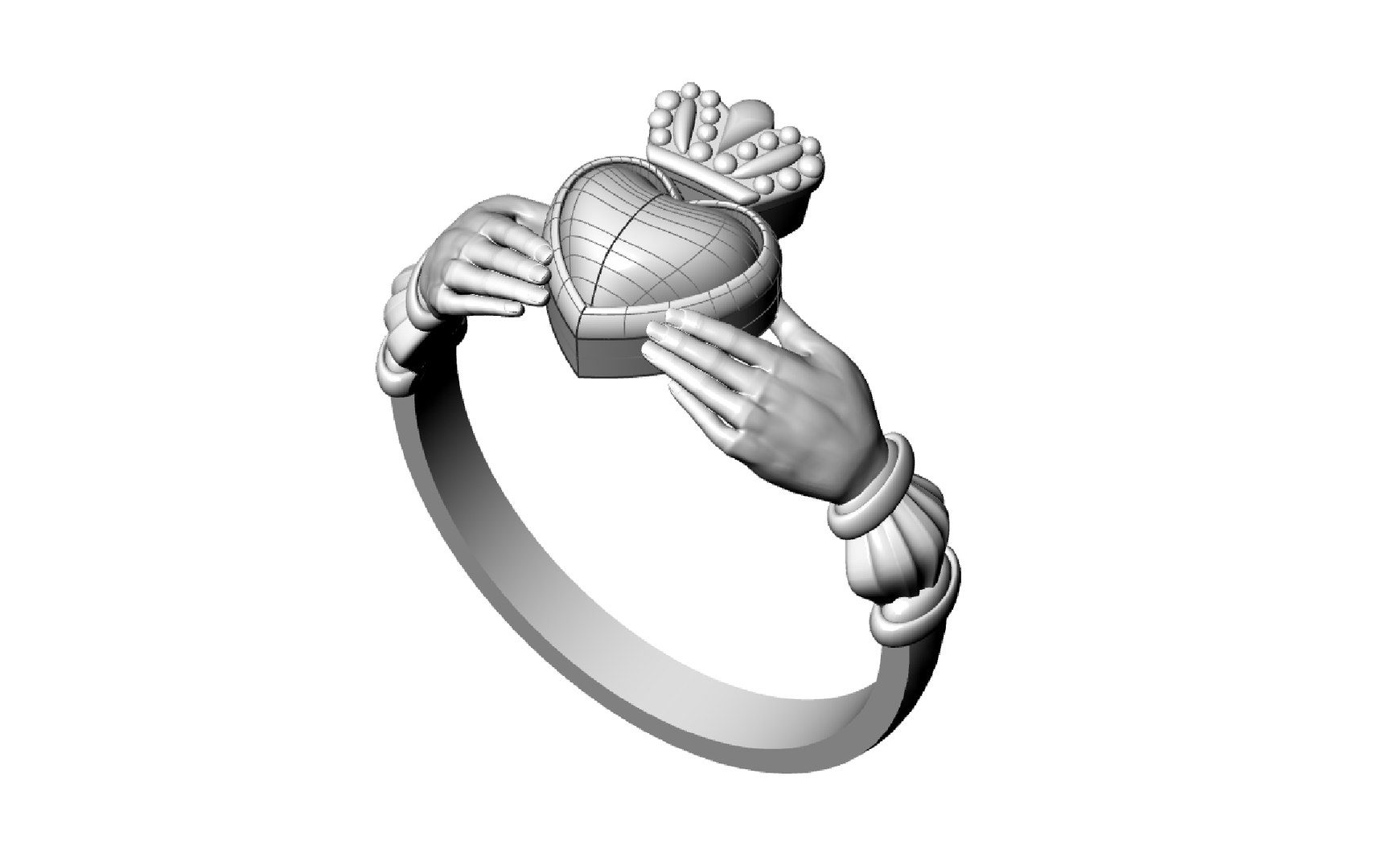 Wedding Claddagh Rings Cnc Or 3D Print Model 3D - TurboSquid 1995567