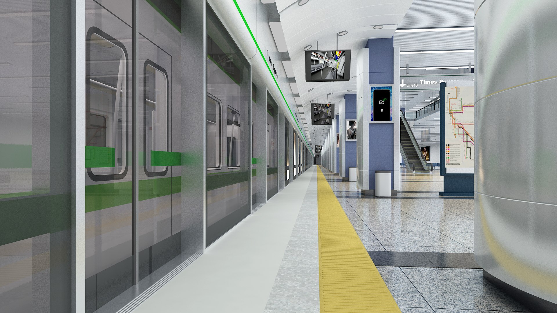 Subway Station 01 Model - TurboSquid 1955192