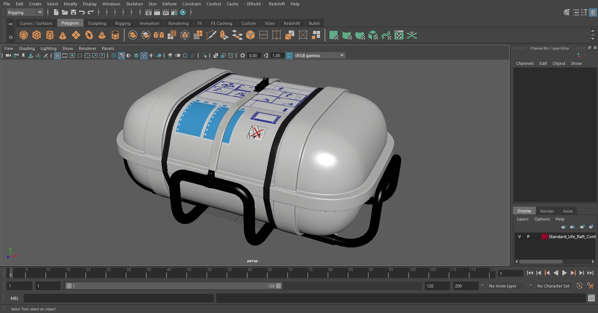 Standard Life Raft Container 3D Model - TurboSquid 1965697