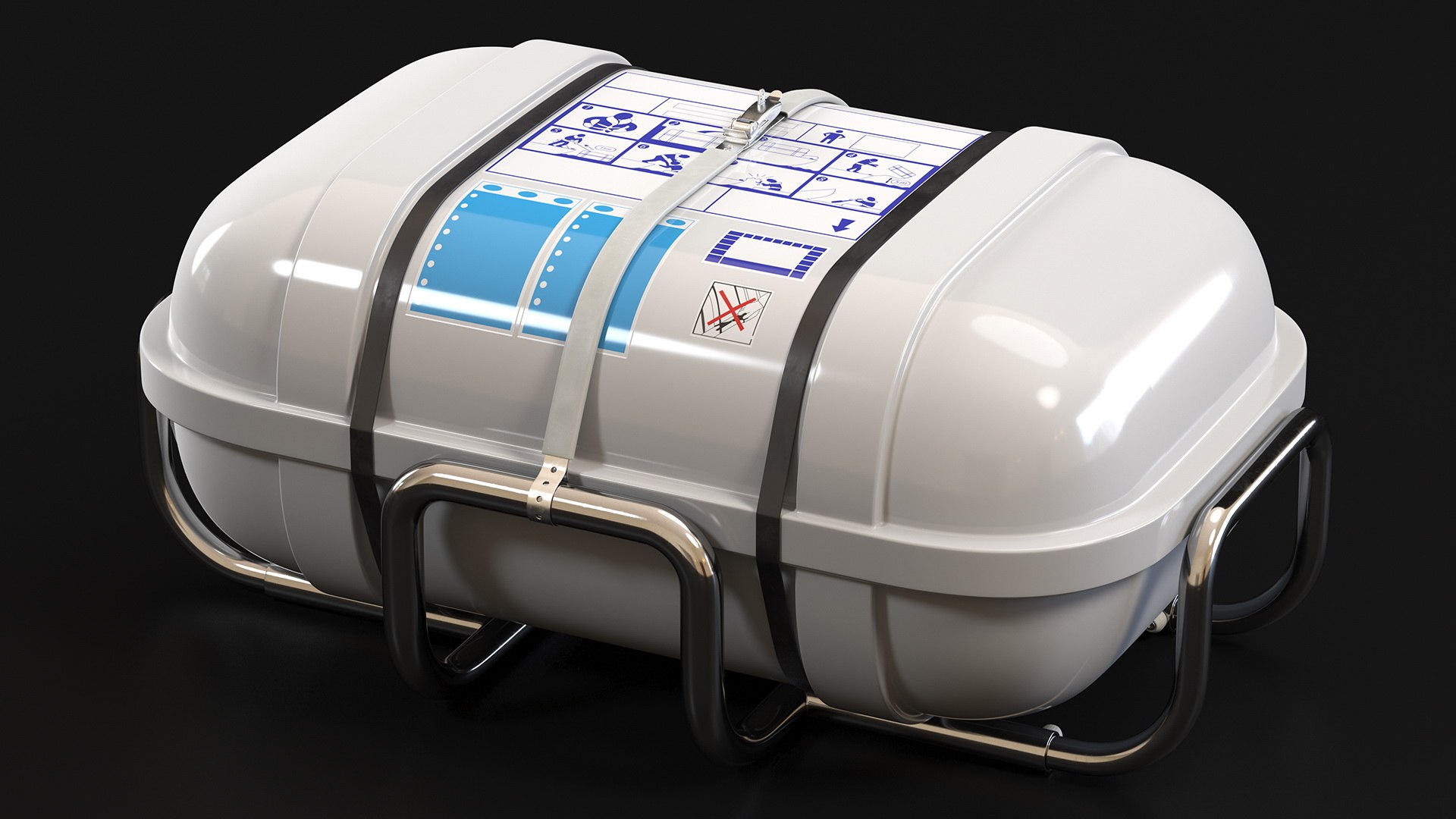 Standard Life Raft Container 3D Model - TurboSquid 1965697